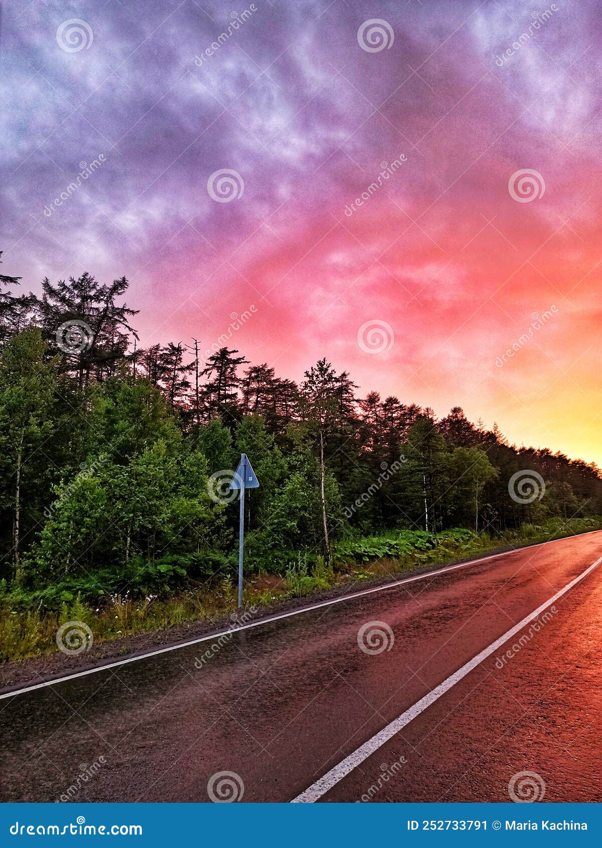 Sunset road stock image. Image of dream, summertime - 252733791