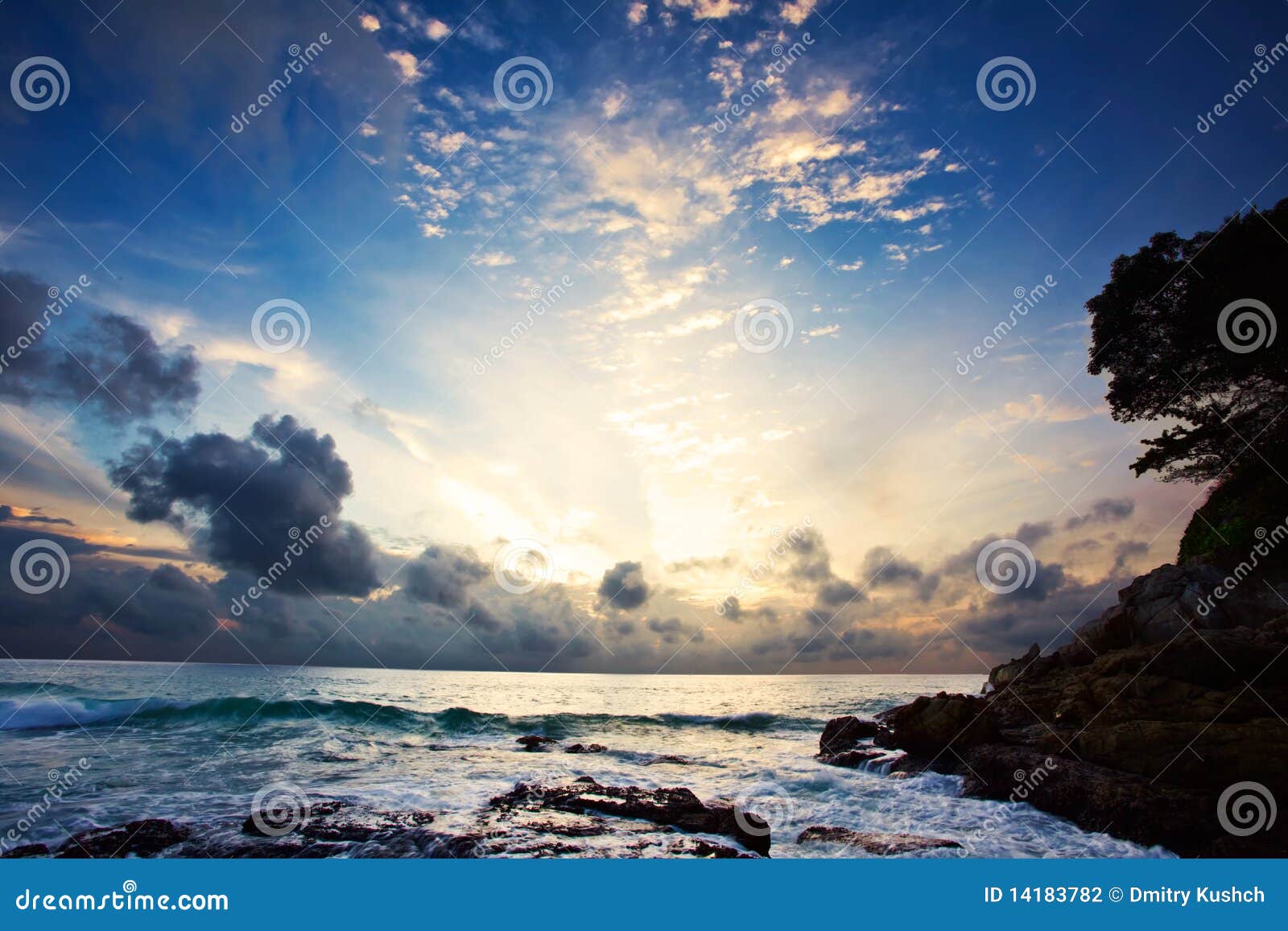 Sunset at the rocks stock photo. Image of blue, bright - 14183782