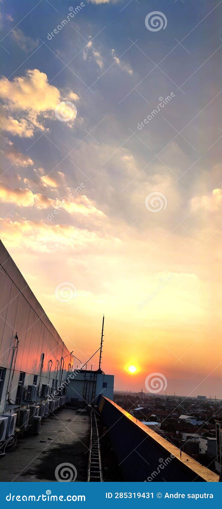 Sunset in the roftop stock image. Image of days, roftop - 285319431