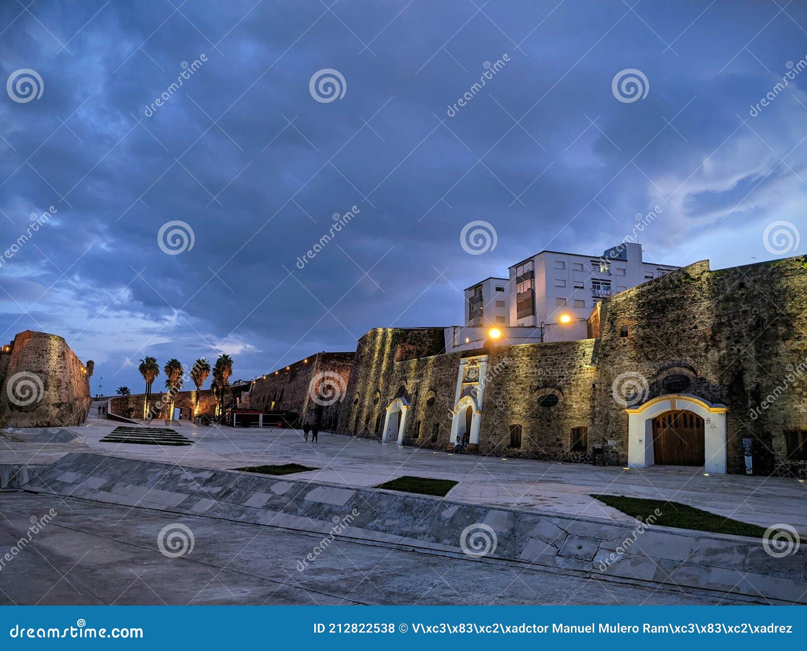Sunset at the Royal Walls of Ceuta Stock Photo - Image of city, tourism ...