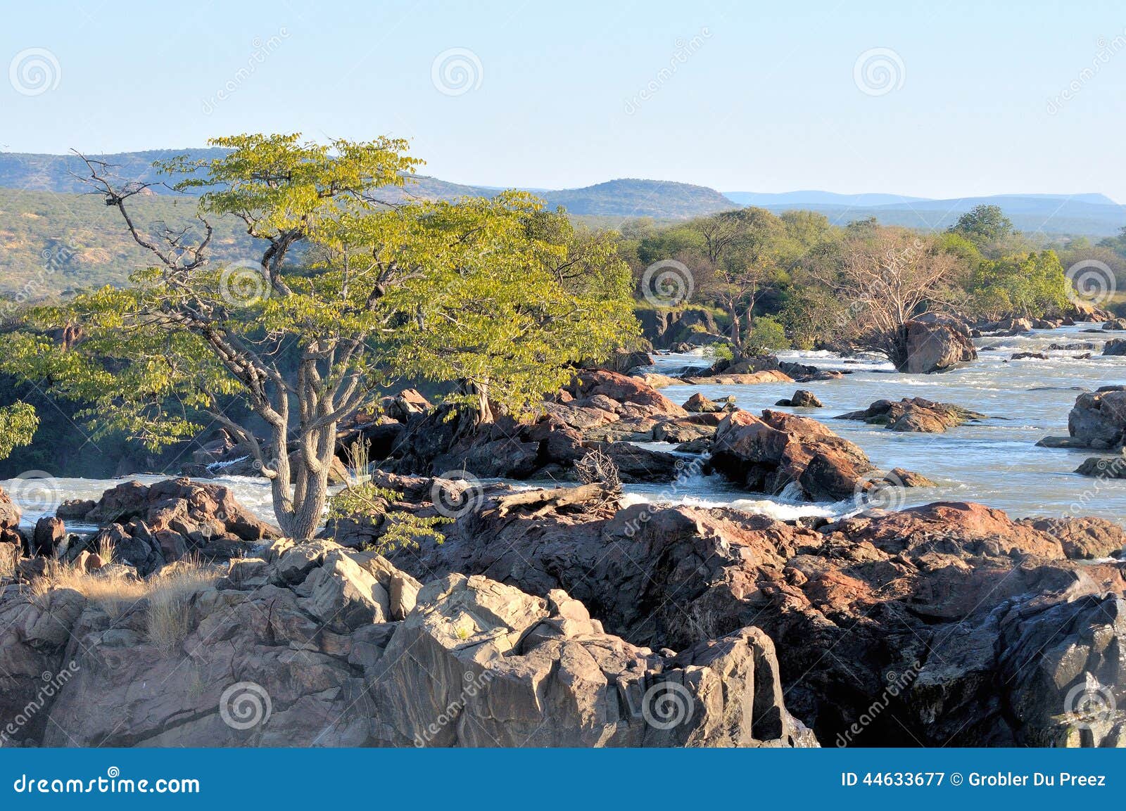 Sunset at the Ruacana Waterfall, Namibia Stock Image - Image of ...
