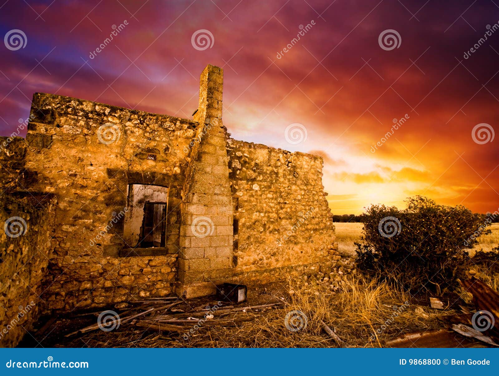 Sunset Ruins stock photo. Image of dusk, country, sunrise - 9868800