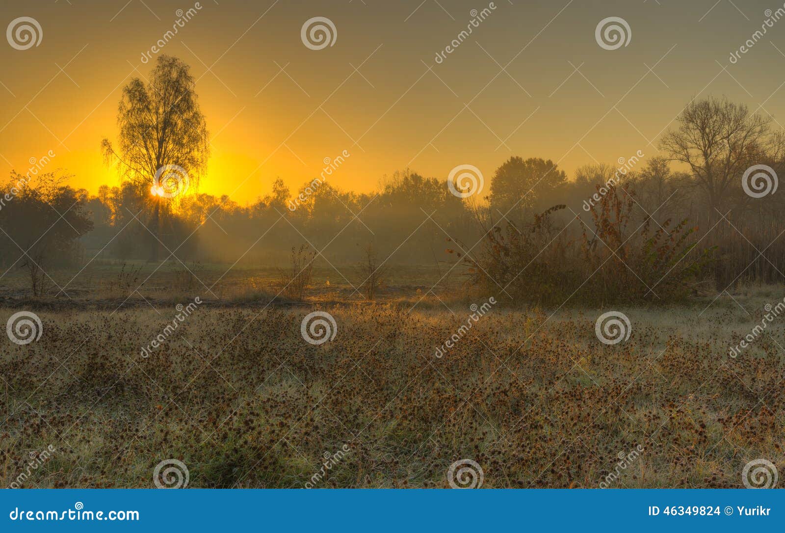 Sunset in rural area stock photo. Image of quiet, calm - 46349824