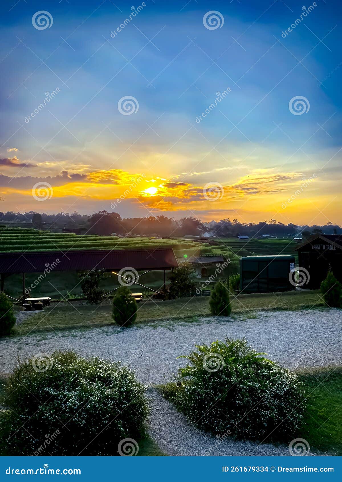 Sunset at Rustic Market, Trawas, Mojokerto Stock Photo - Image of ...