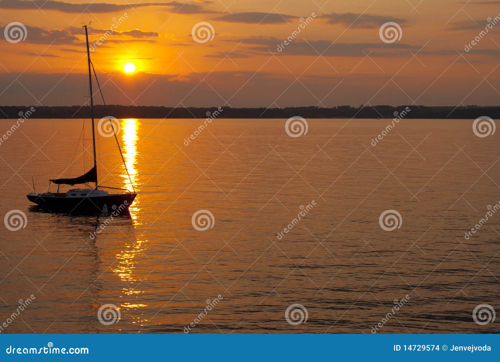 Sunset Sail stock photo. Image of evening, lake, wisconsin - 14729574