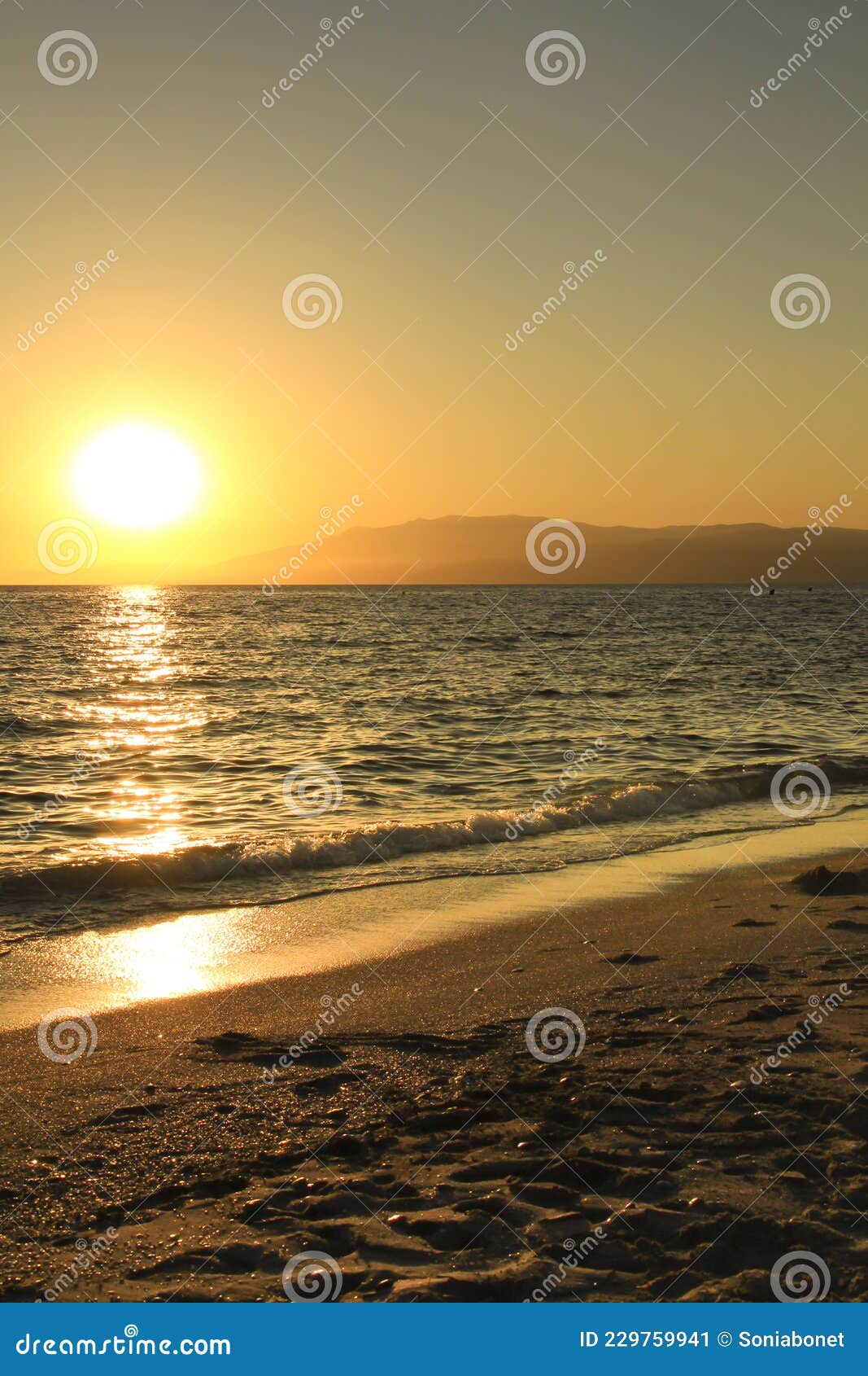 Sunset at the Salinas Beach in Cabo De Gata, Almeria Stock Image ...