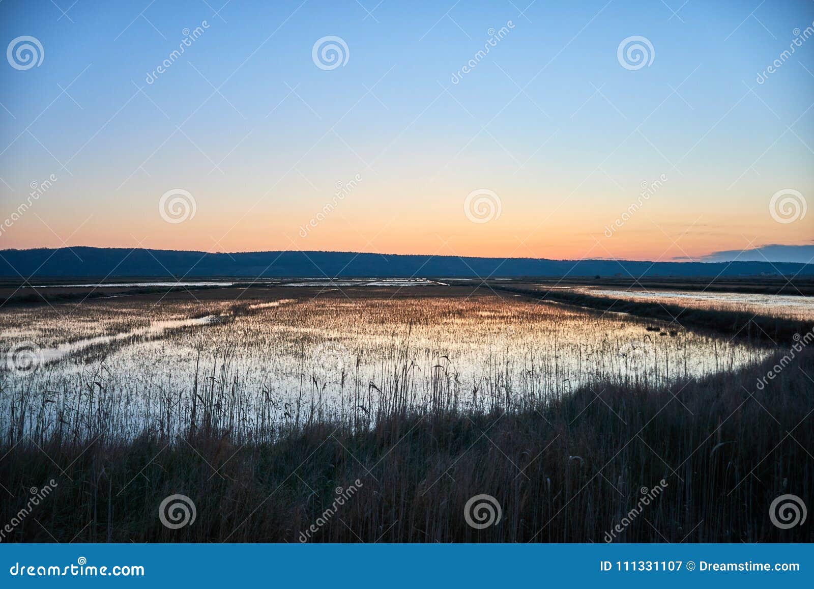 Sunset in the salt pans stock image. Image of grassland - 111331107