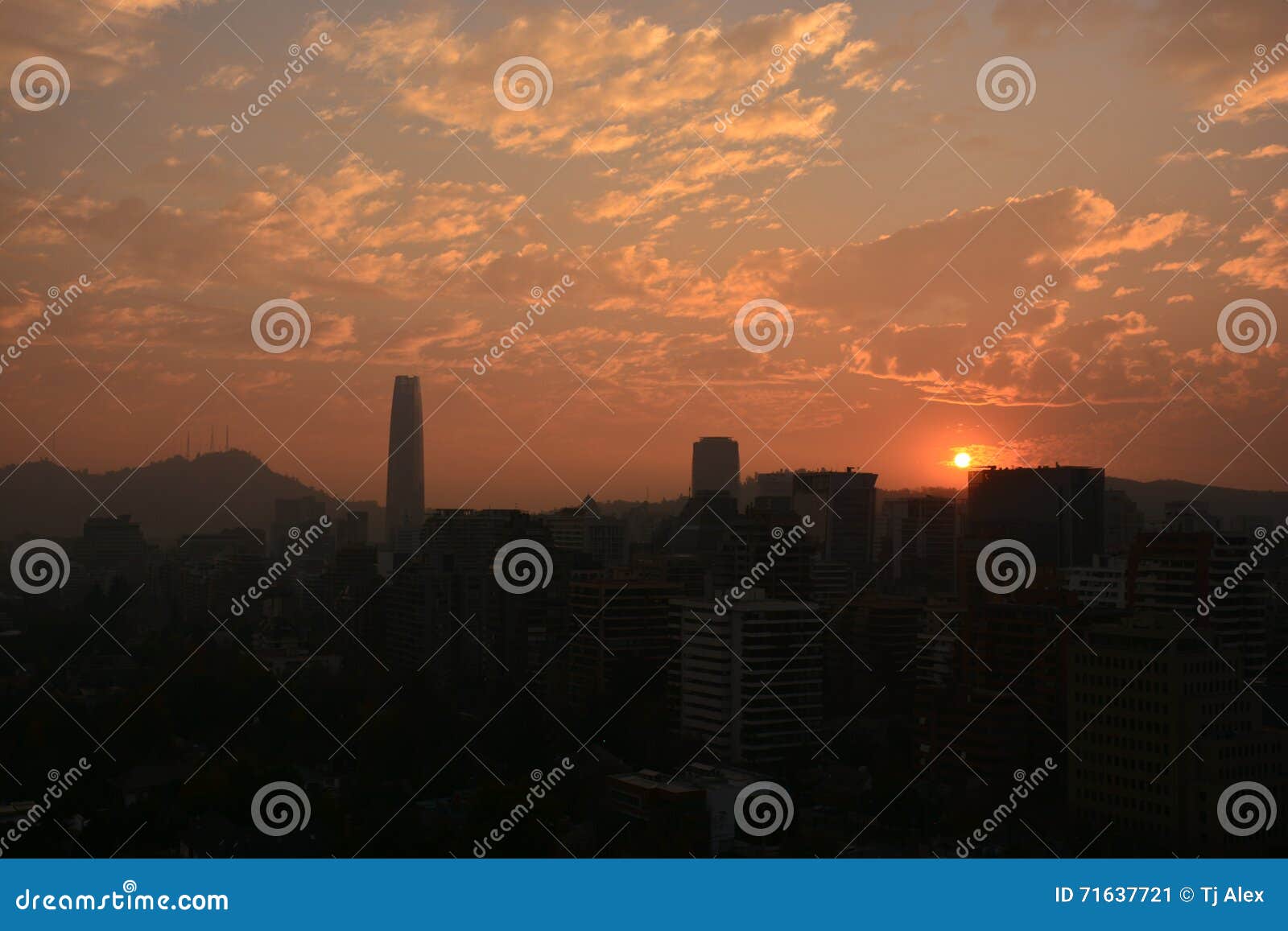 Sunset in santiago chile stock image. Image of santiago - 71637721
