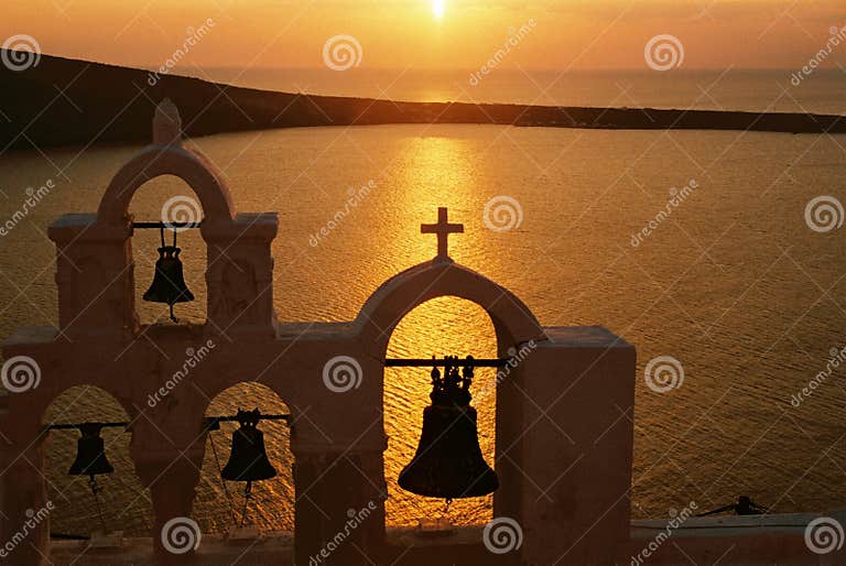 Sunset on Santorini, Greece Stock Image - Image of pacification ...