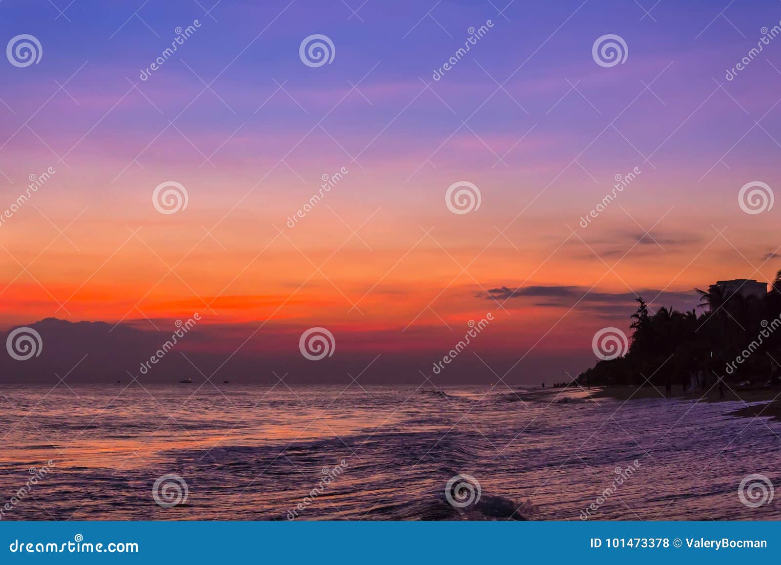 Sunset on Sanya Beach, China. Stock Photo - Image of china, island ...