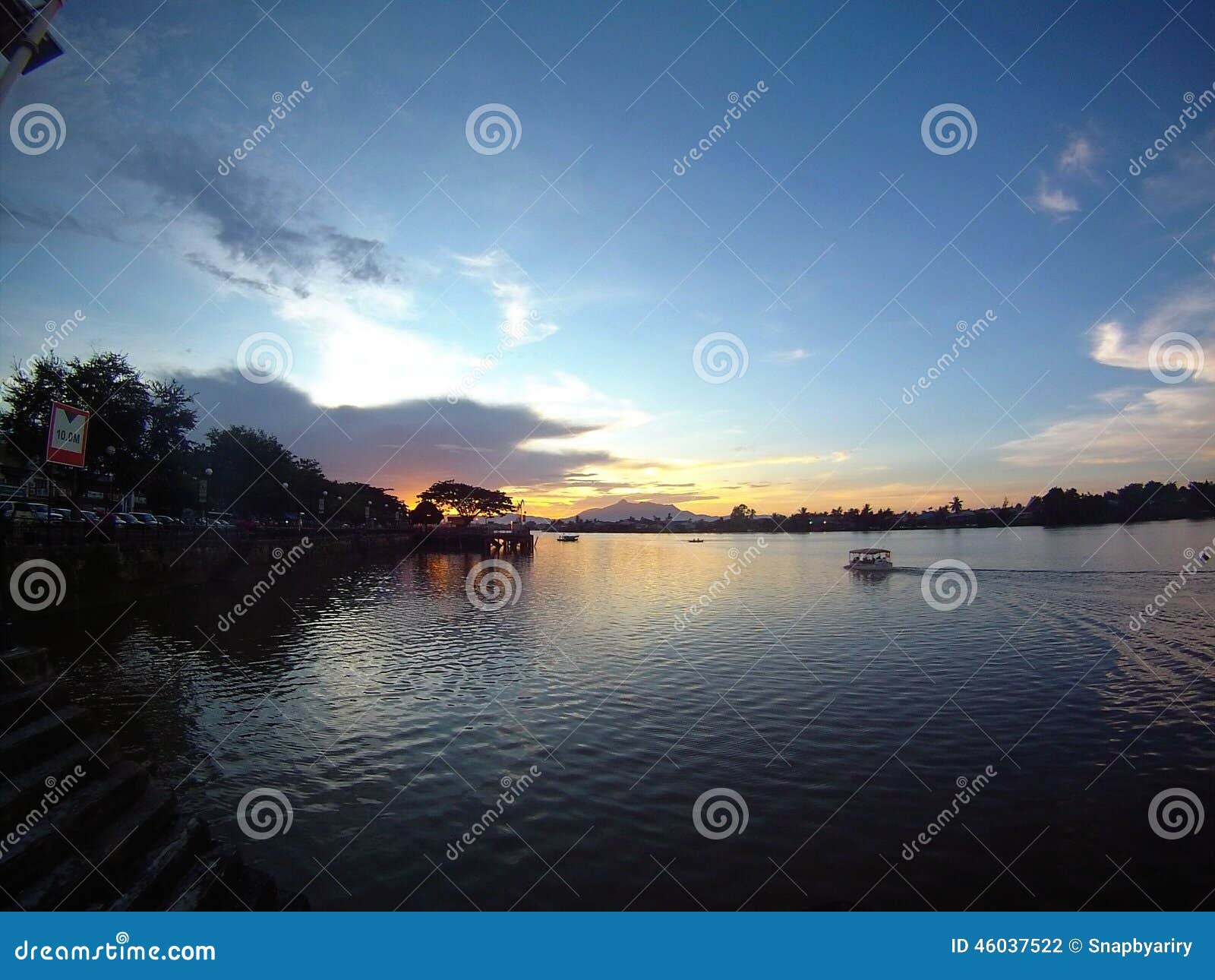 Sunset at sarawak river stock photo. Image of sarawak - 46037522