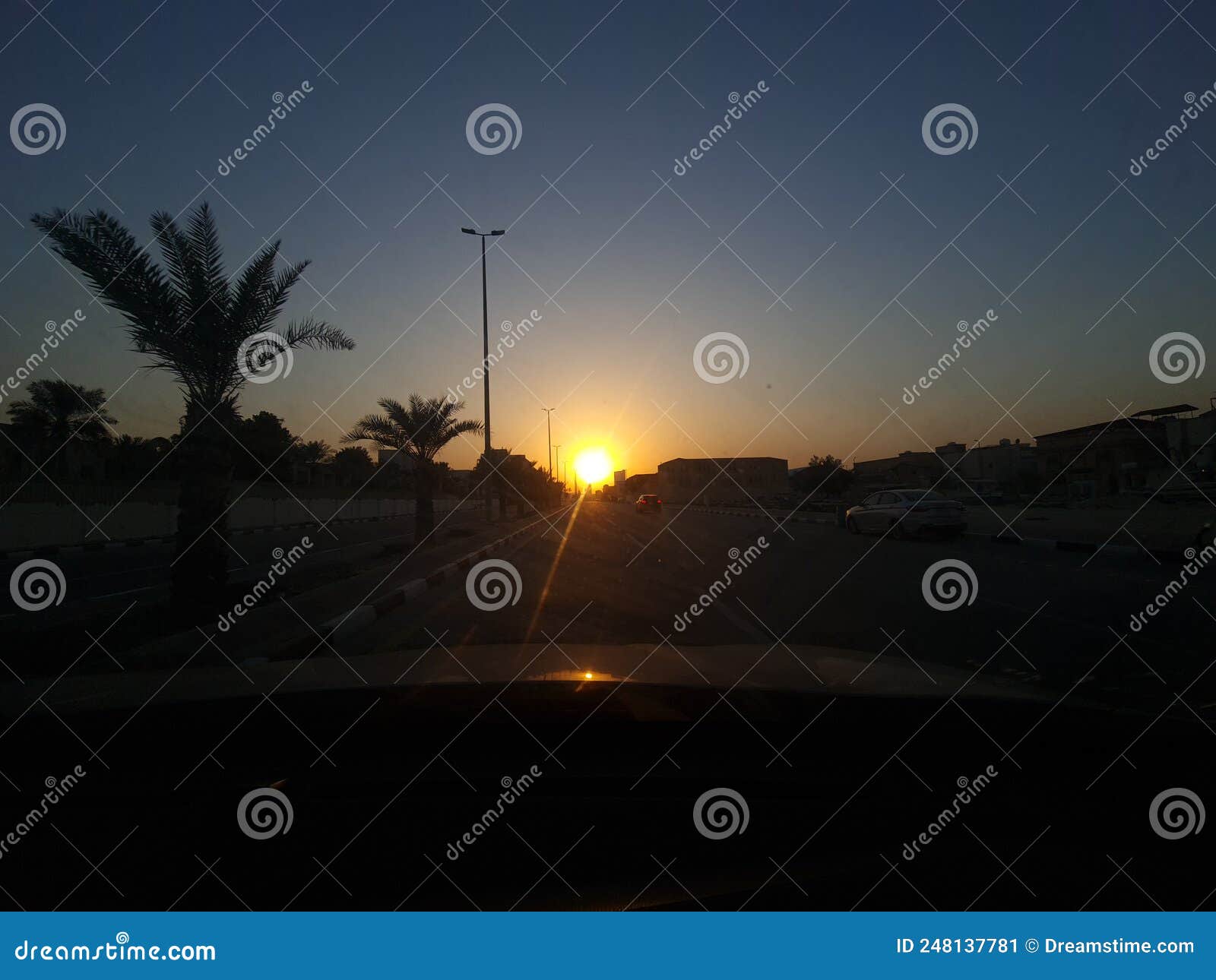 Sunset in Saudi Arabia ðŸ‡¸ðŸ‡¦ ðŸ˜ Stock Image - Image of streetlight ...