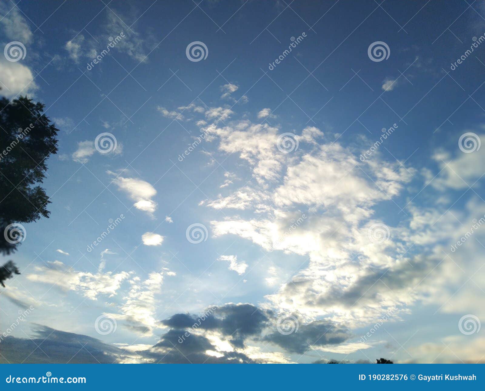 Sunset Scenary Beautiful Nature and Cloudy Sky Stock Photo - Image of ...