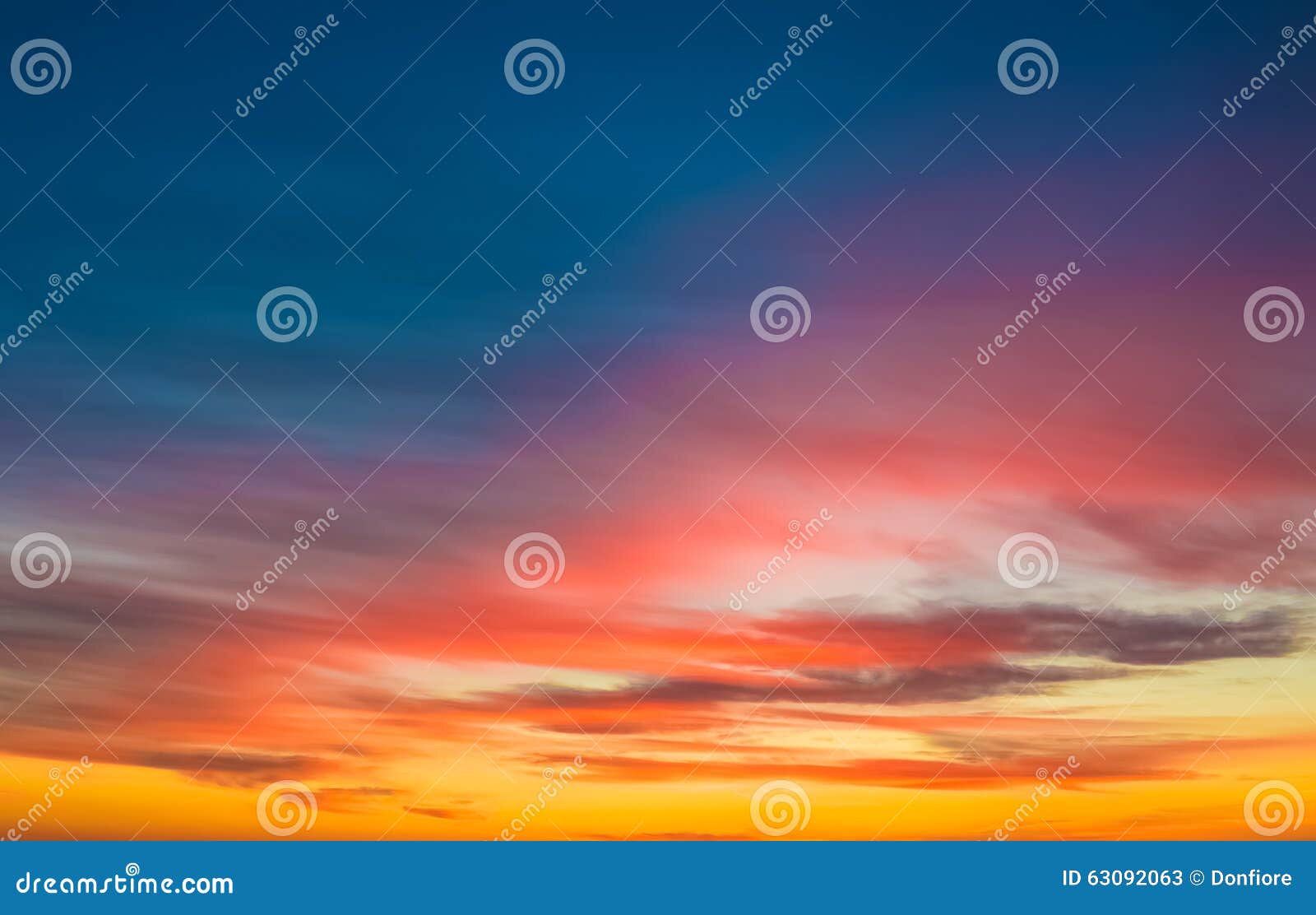 Sunset Scene Background, Colorful Sky with Soft Clouds Stock Image ...