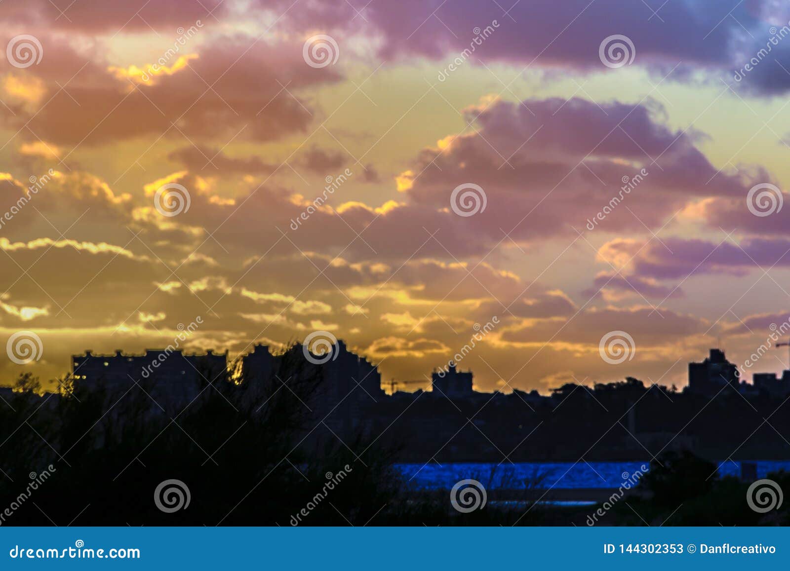 Sunset Scene Montevideo Boardwalk Stock Image - Image of dawn, sunrise ...