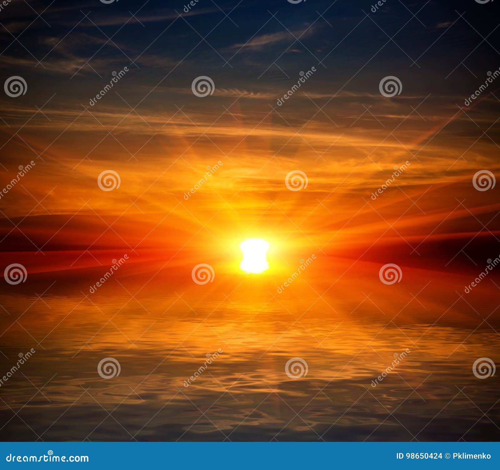 Sunset over water stock photo. Image of heaven, outdoor - 98650424