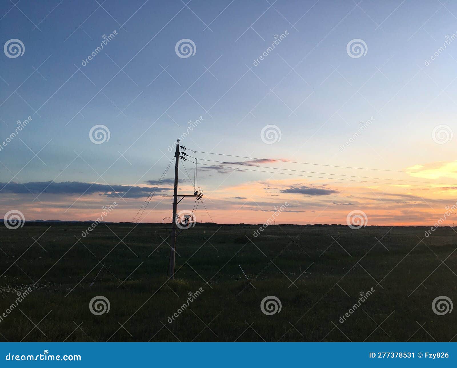 The Sunset Scenery of Inner Mongolia Grassland Stock Image - Image of ...