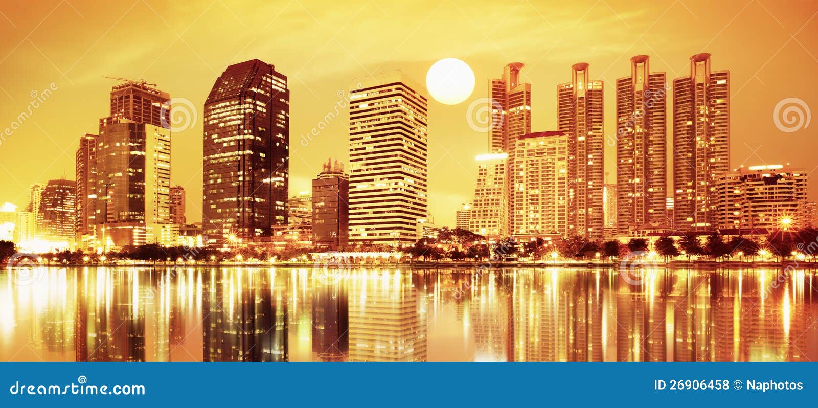 Sunset scenes of city stock photo. Image of highrise - 26906458