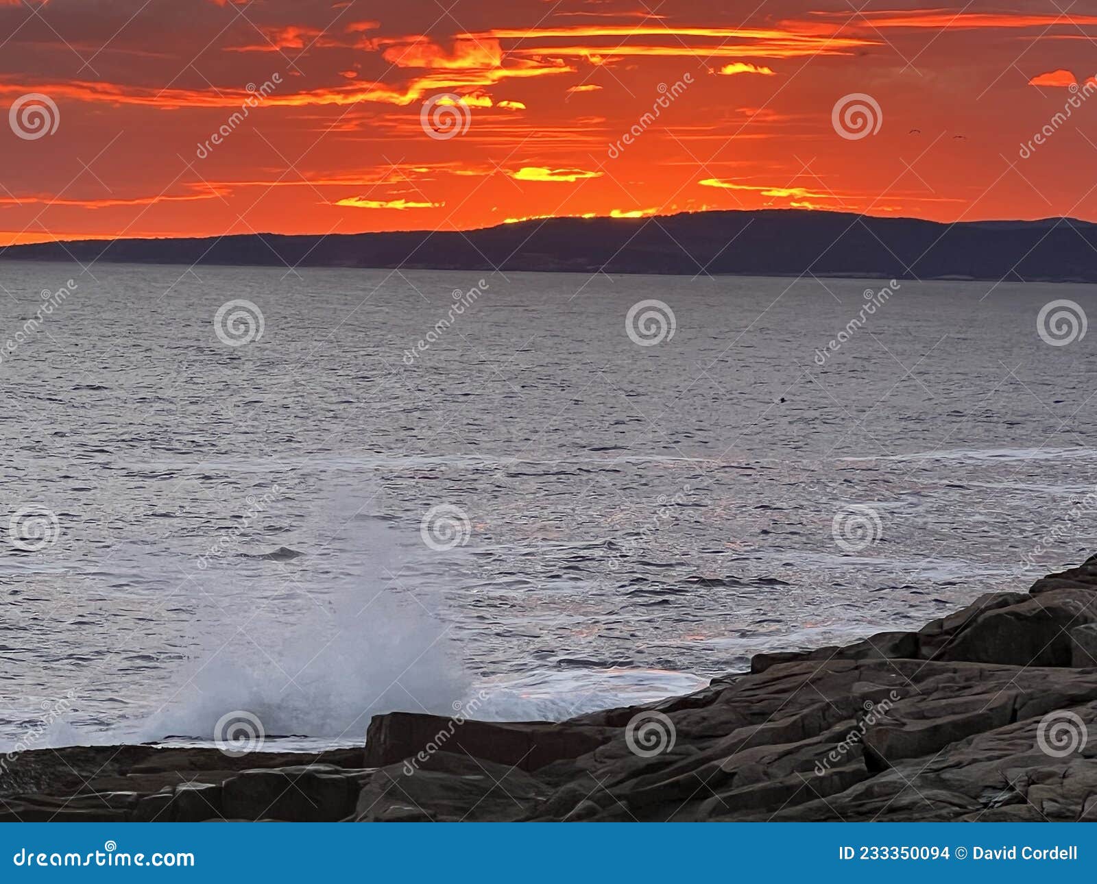 Sunset at schoodic point stock photo. Image of acadia - 233350094