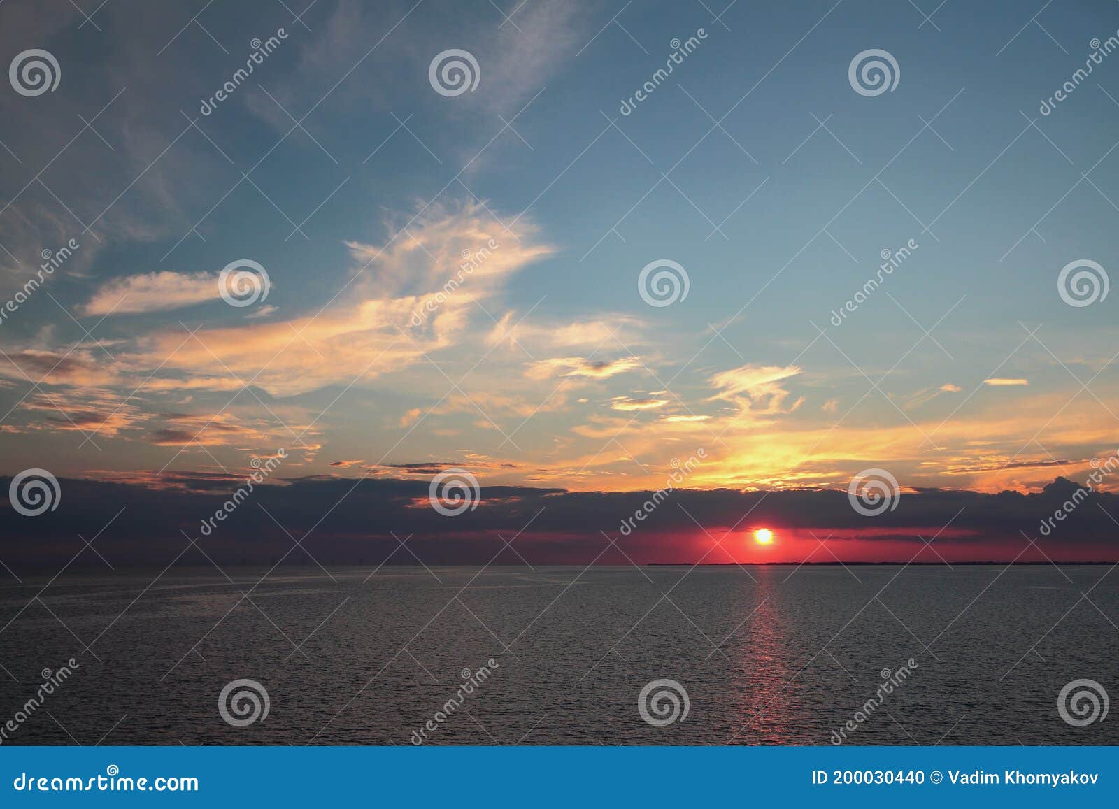Sunset at Sea. Aarhus, Denmark Stock Photo - Image of horizon, european ...