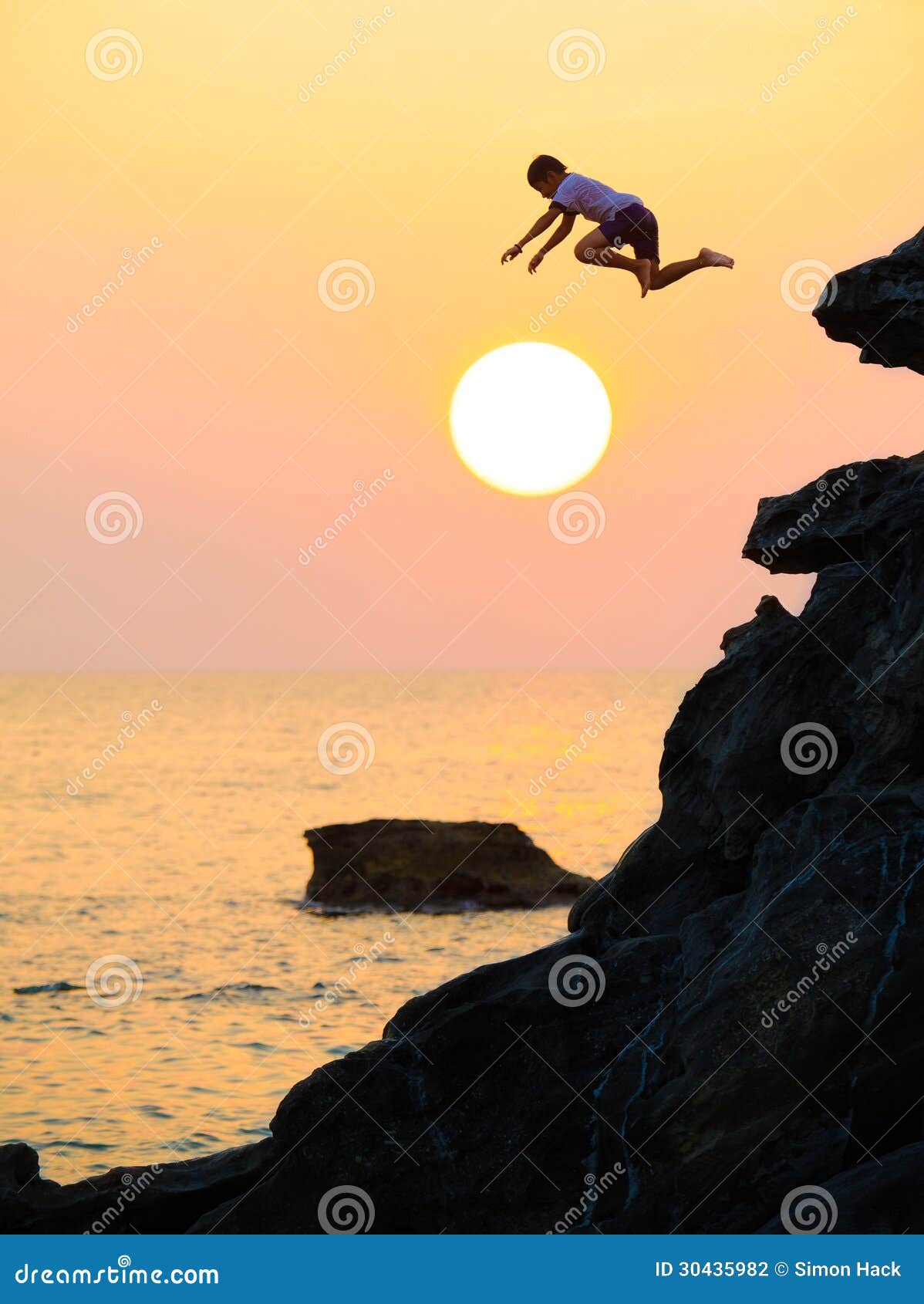 Sunset sea leap editorial photography. Image of play - 30435982