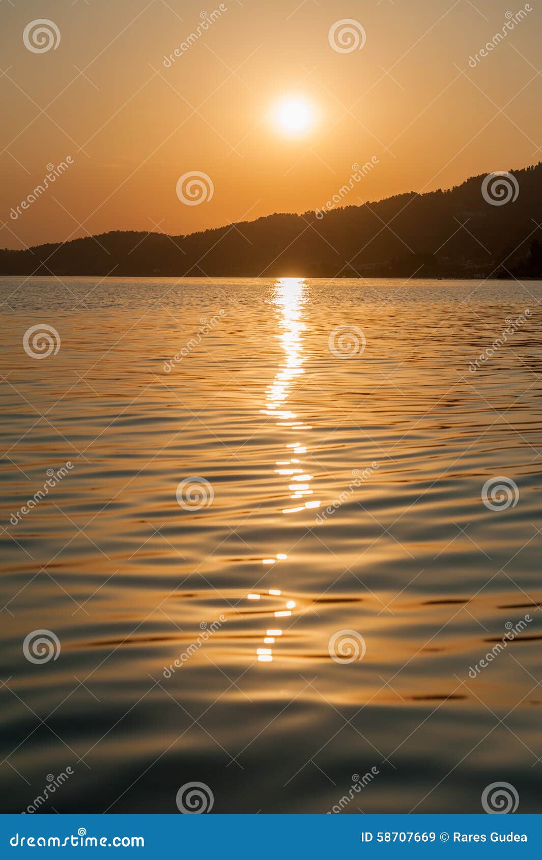 Sunset at sea level stock image. Image of summer, sunset - 58707669