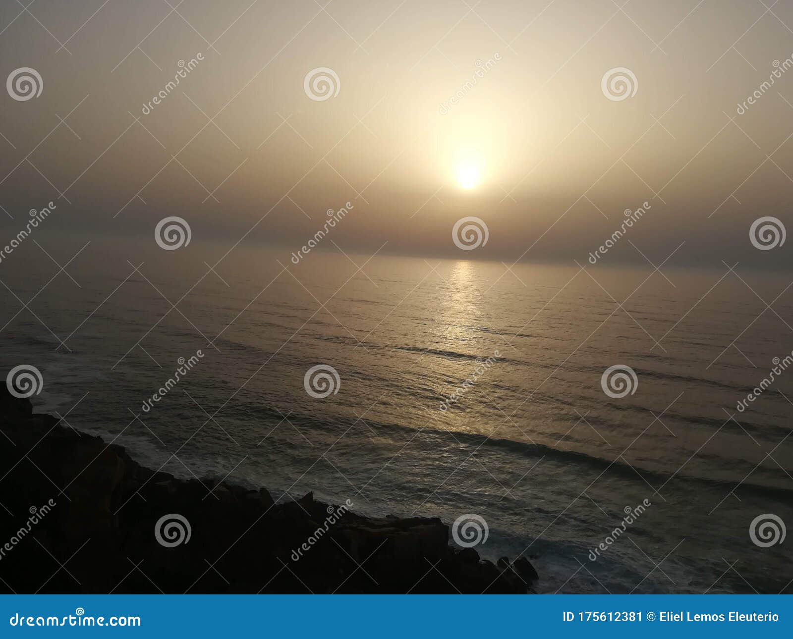 Sunset sea stock image. Image of overlooking, ocean - 175612381