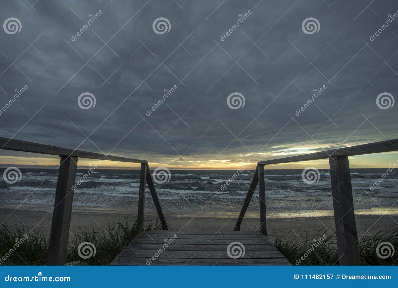 Sunset on the Sea from Sand Beach on the Curonian Spit Stock Image ...