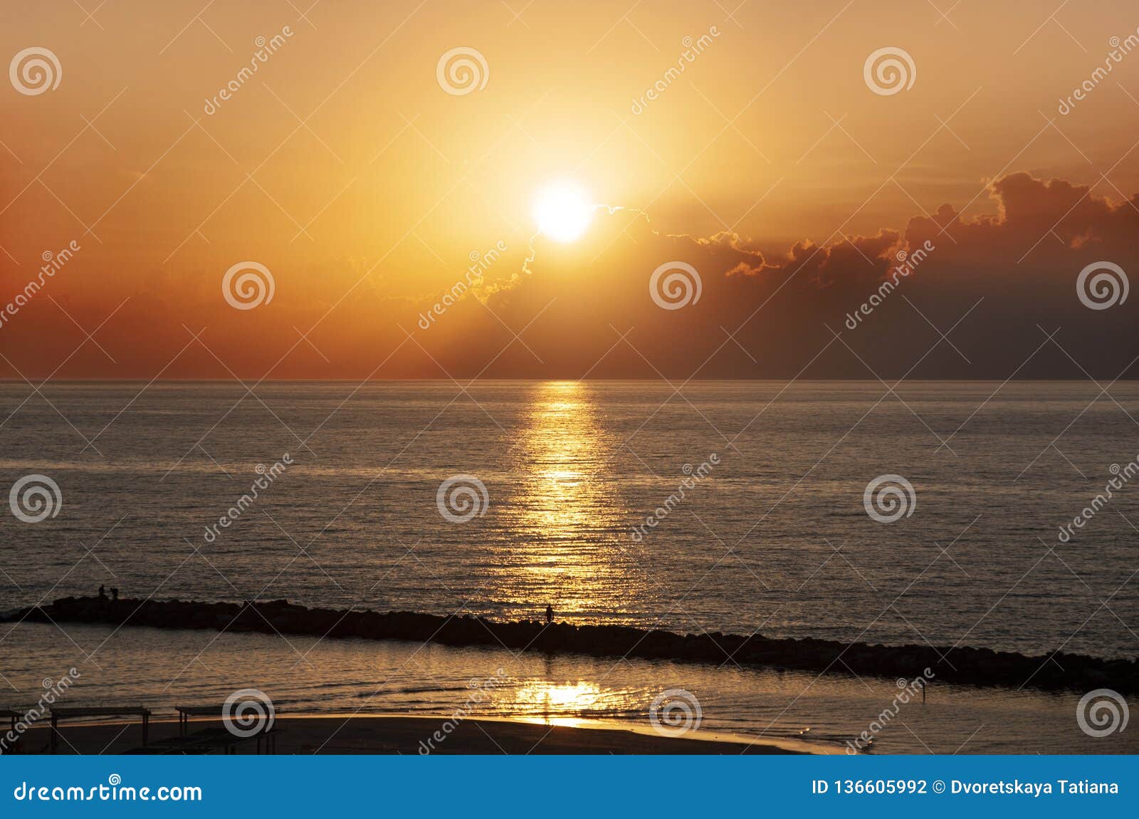 Sunset on the Sea Shot from Above Stock Photo - Image of colorful ...