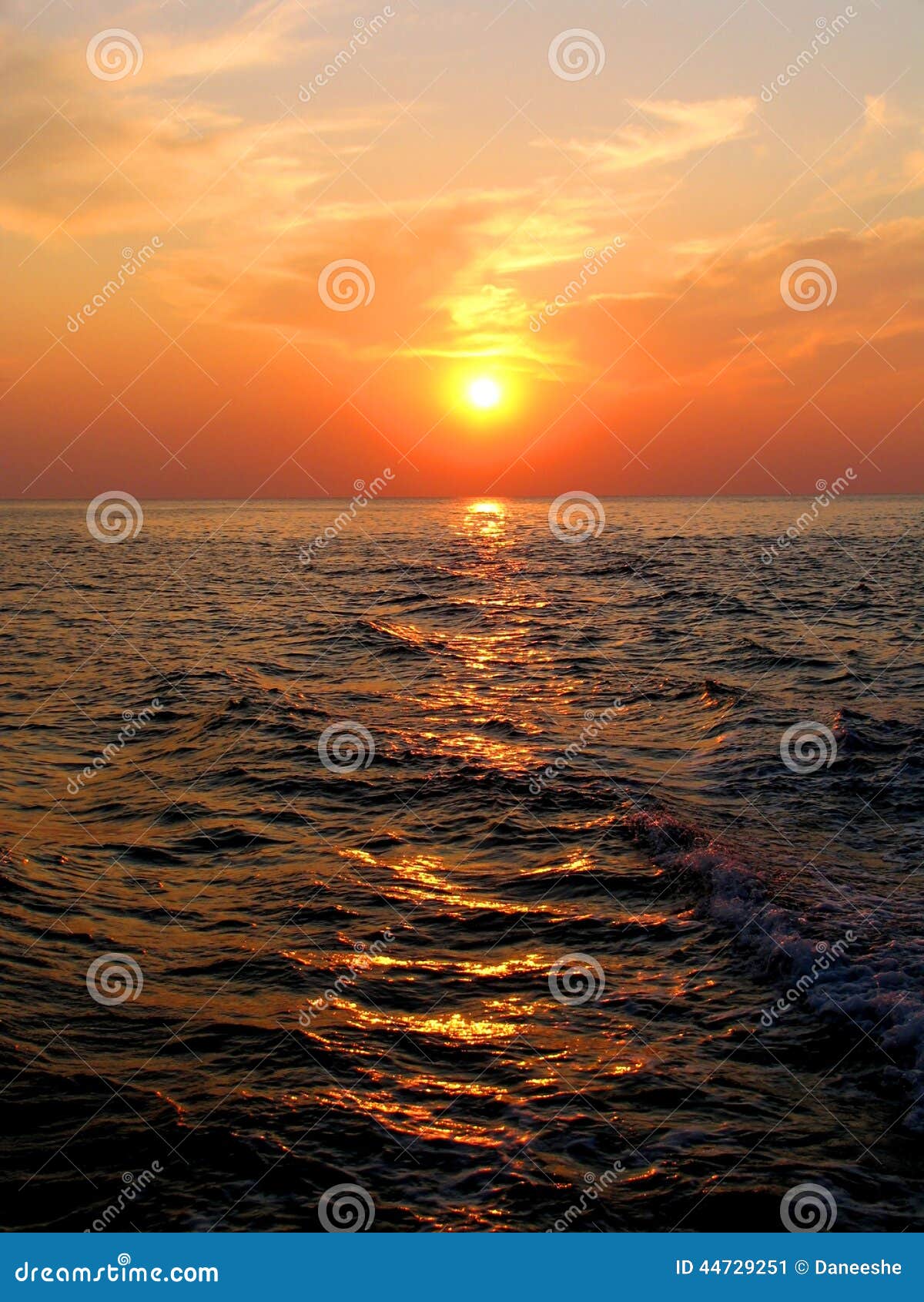 Sunset on the Sea with Solar Path Stock Image - Image of blue, sunny ...