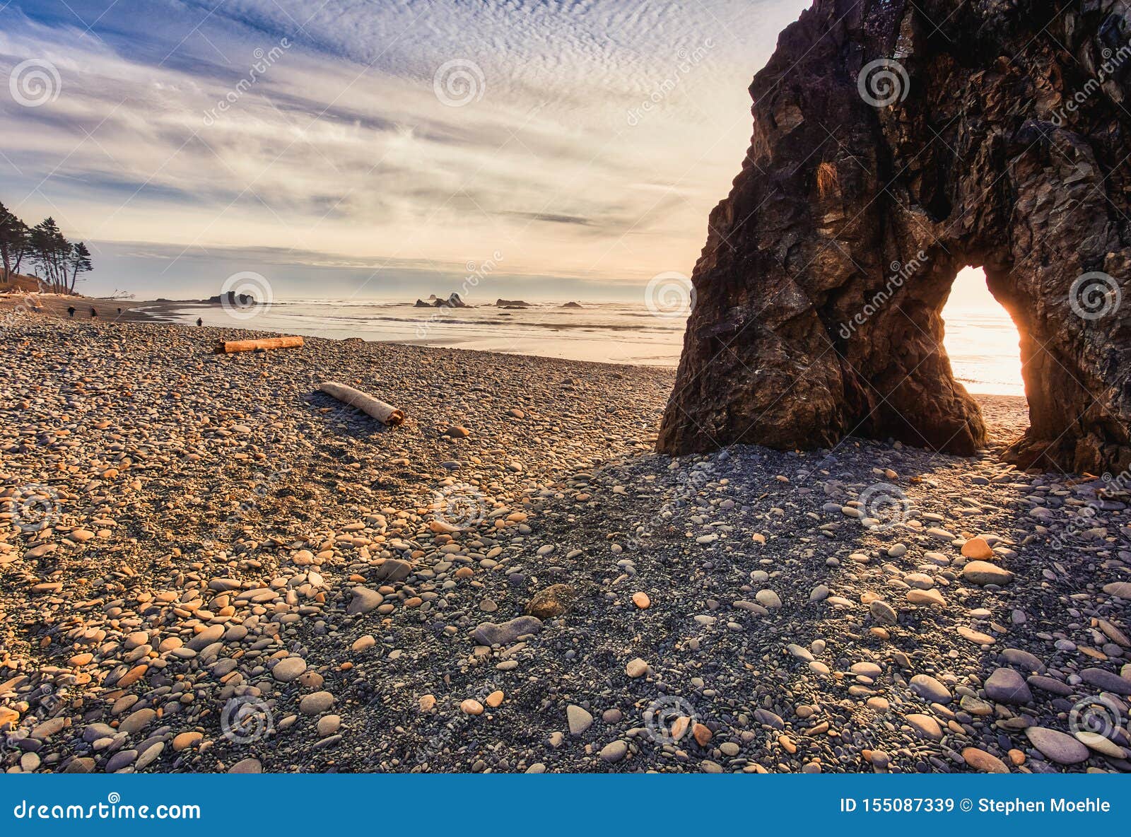 Sunset through the Sea Stacks at Ruby Beach Stock Image - Image of ...