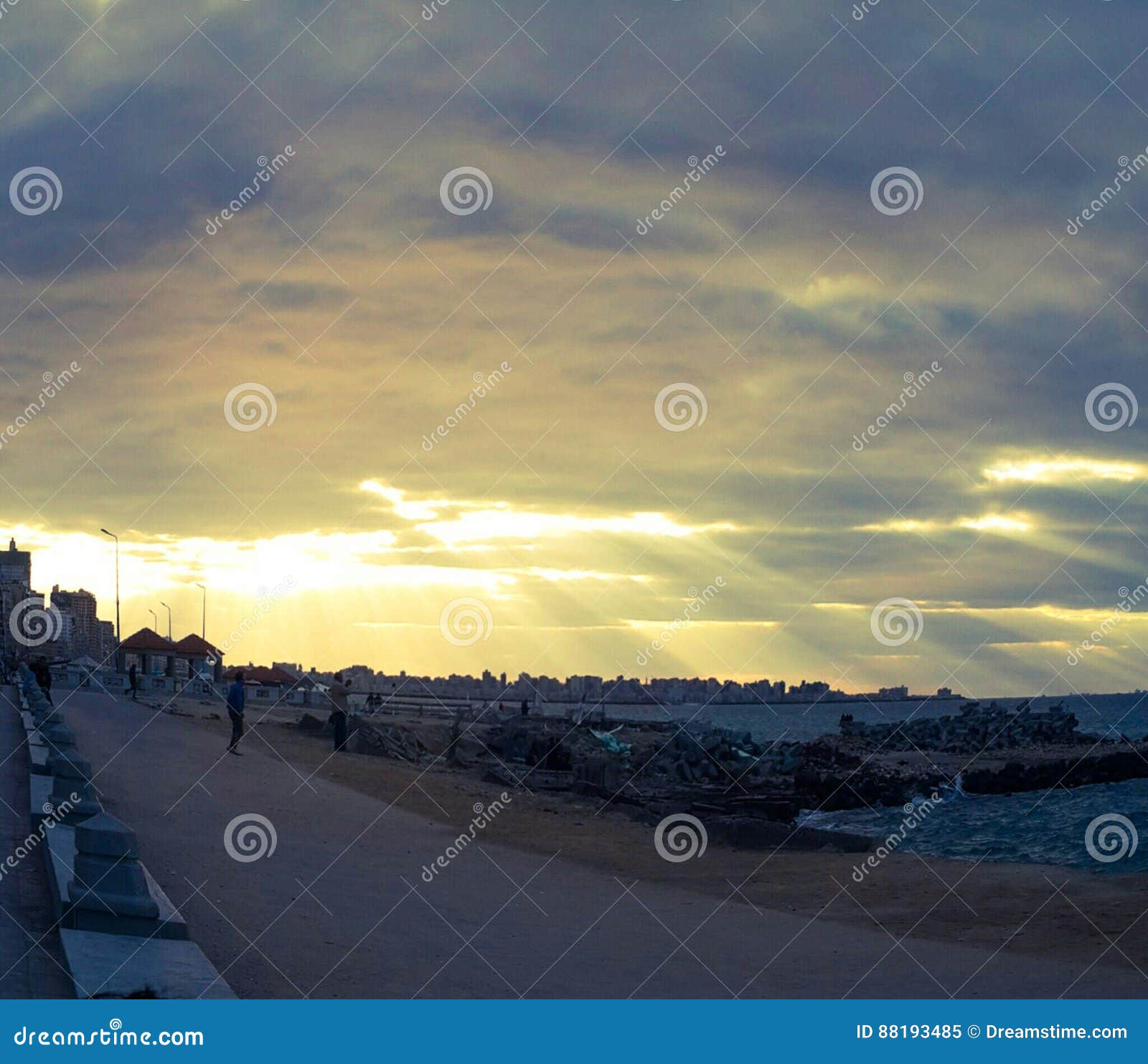 Sunset and sea editorial image. Image of alexandria, sunset - 88193485