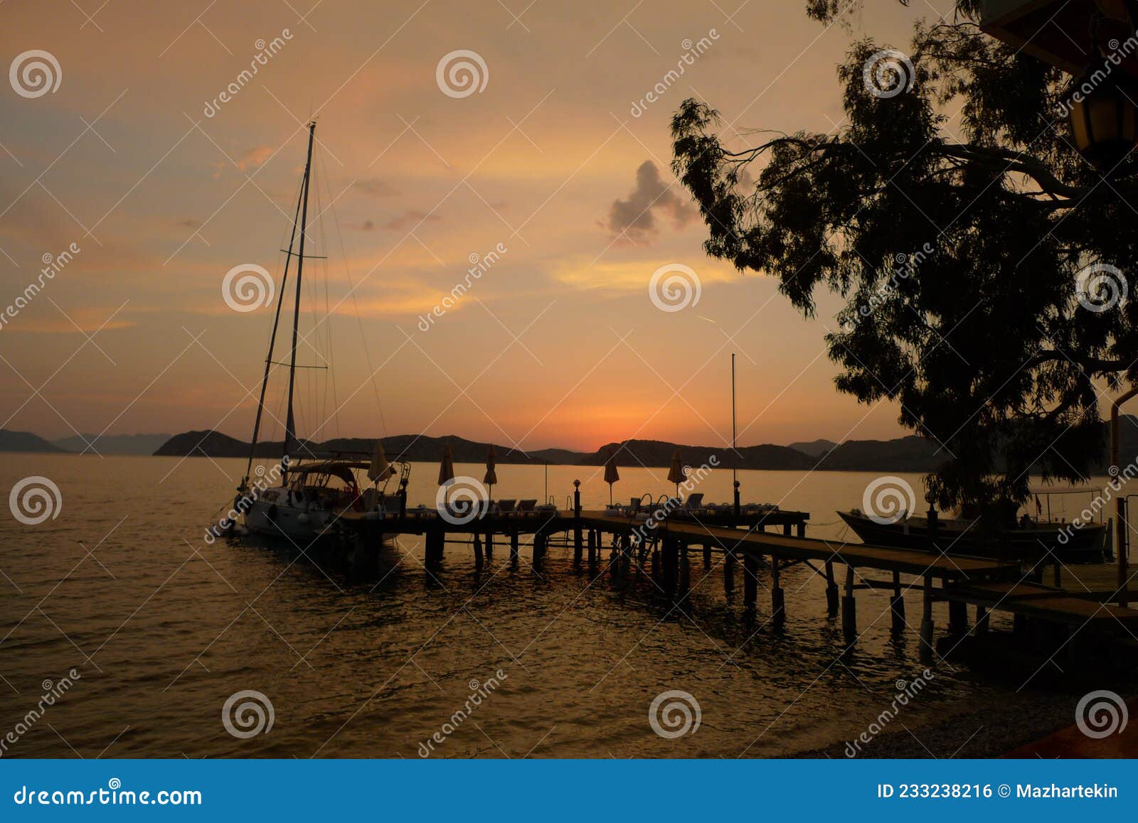Sunset and Sea View from Antalya Kekova Turkey Stock Photo - Image of ...