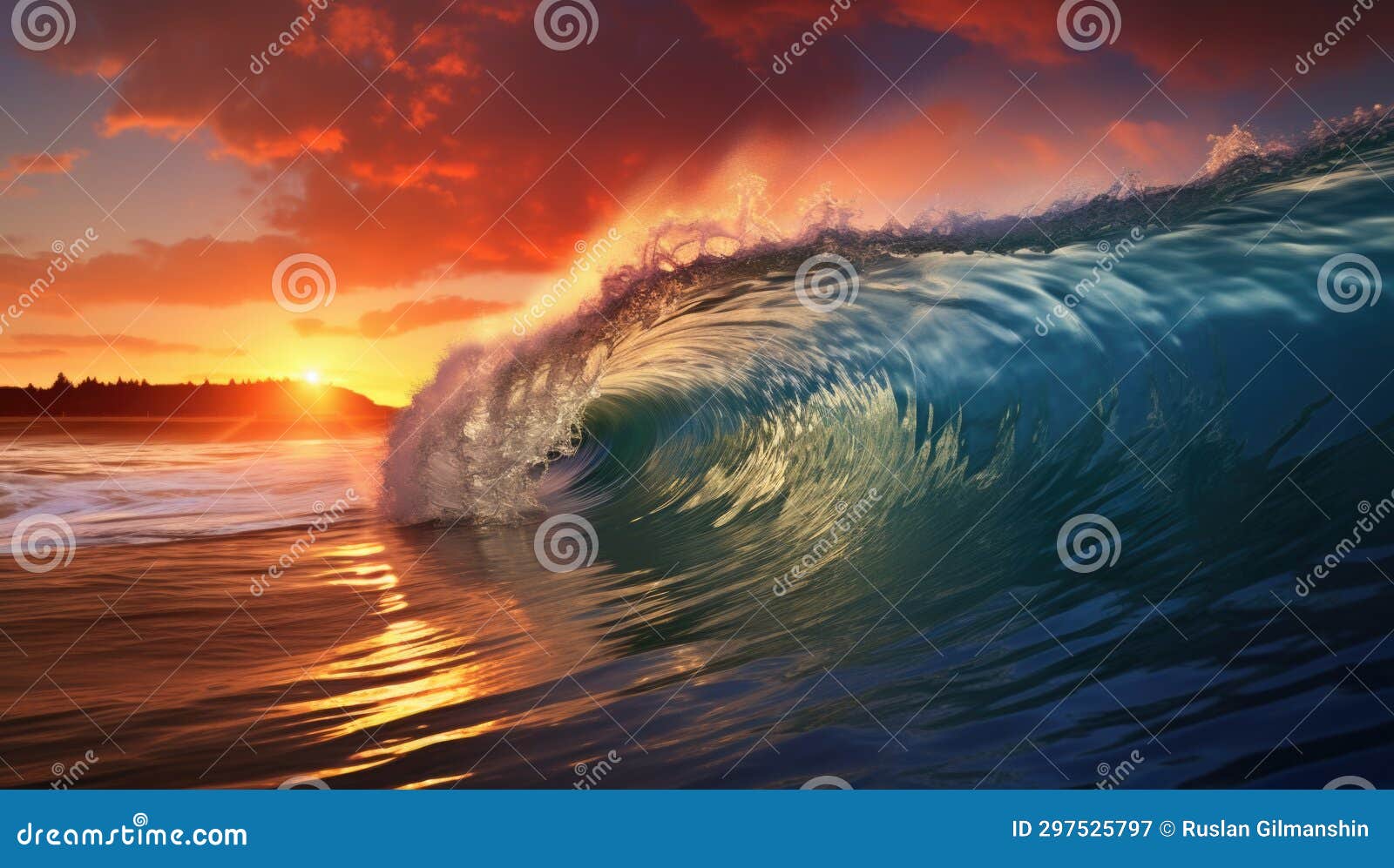 Sunset Sea Water Ocean Wave Stock Image - Image of travel, landscape ...