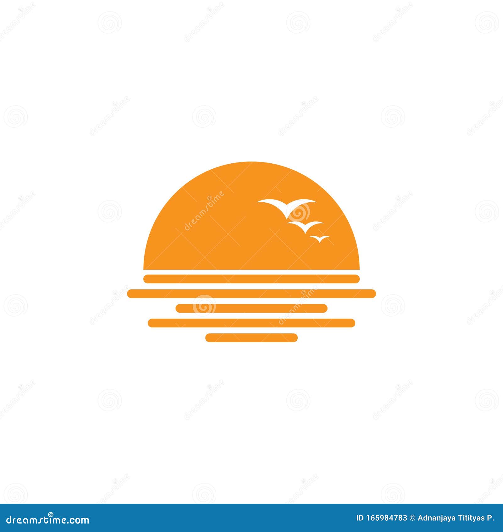 Sunset Seagull Fly Ocean Symbol Logo Vector Stock Vector - Illustration ...