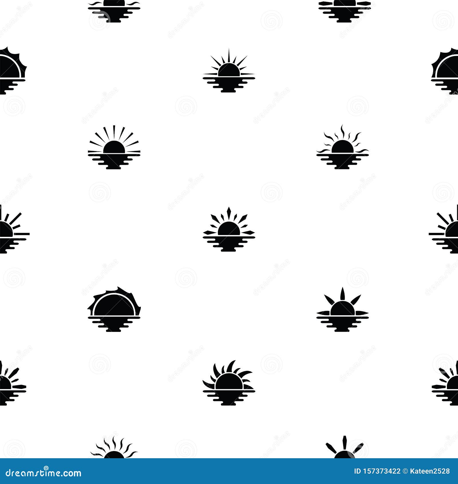 Sunset Seamless Pattern Background Icon Stock Vector - Illustration of ...