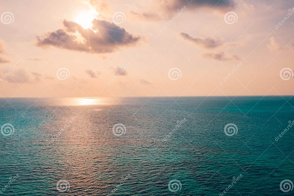 Sunset Seascape Blue Orange Sky and Calm Sea Sun Rays Over the Horizon ... Sunset Seascape Blue Orange Sky and Calm Sea Sun Rays Over the Horizon ...