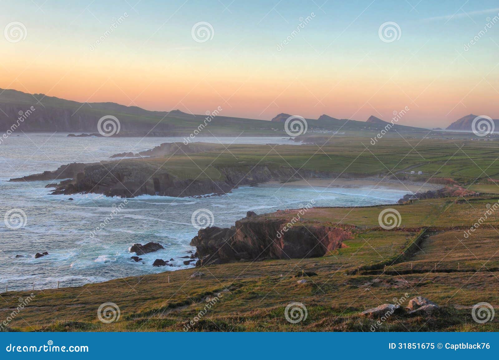 Sunset Seascape in Dingle Peninsula Stock Image - Image of seascape ...