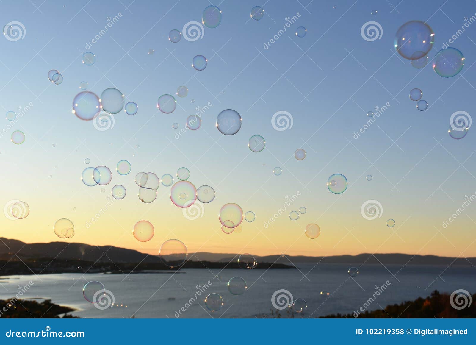 Bubble landscape stock photo. Image of calm, golden - 102219358