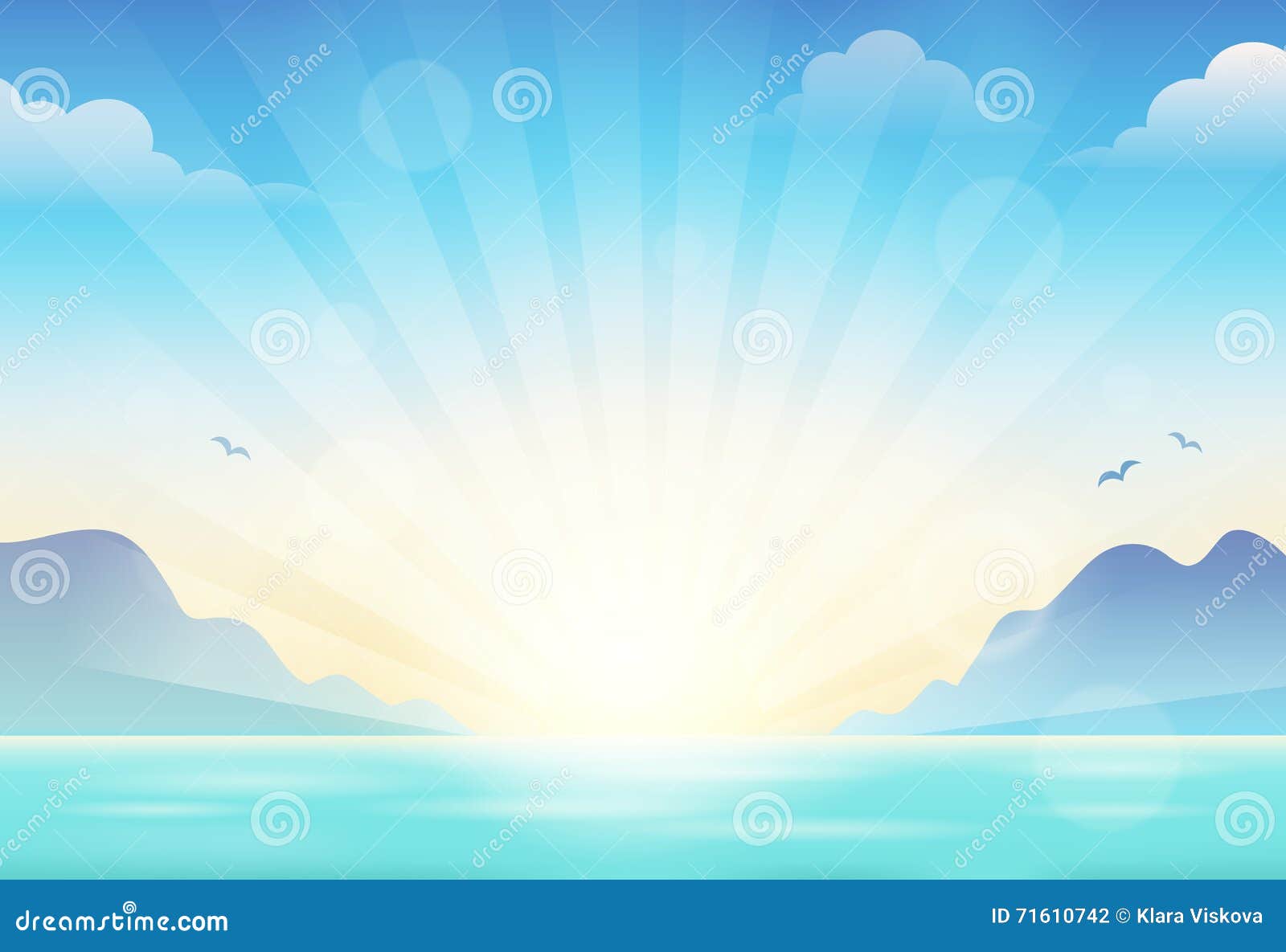 Sunset seascape theme 1 stock vector. Illustration of eps10 - 71610742