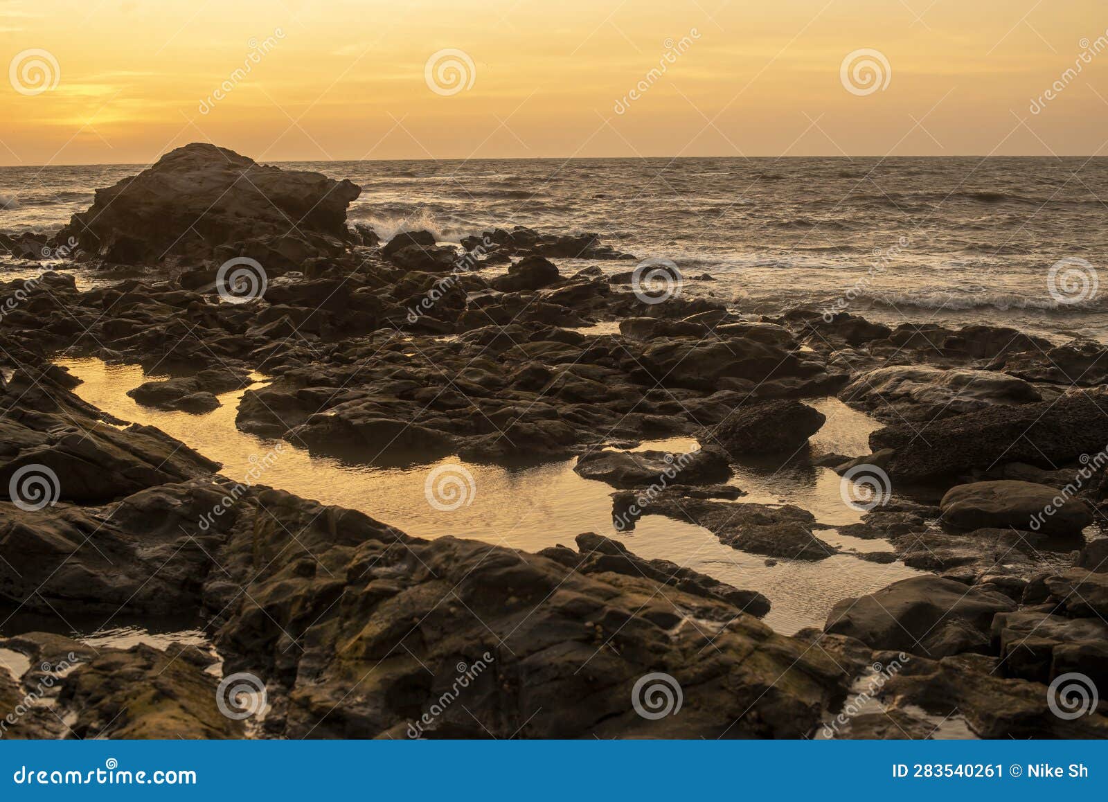 Sunset stock image. Image of beautiful, water, dawn - 283540261