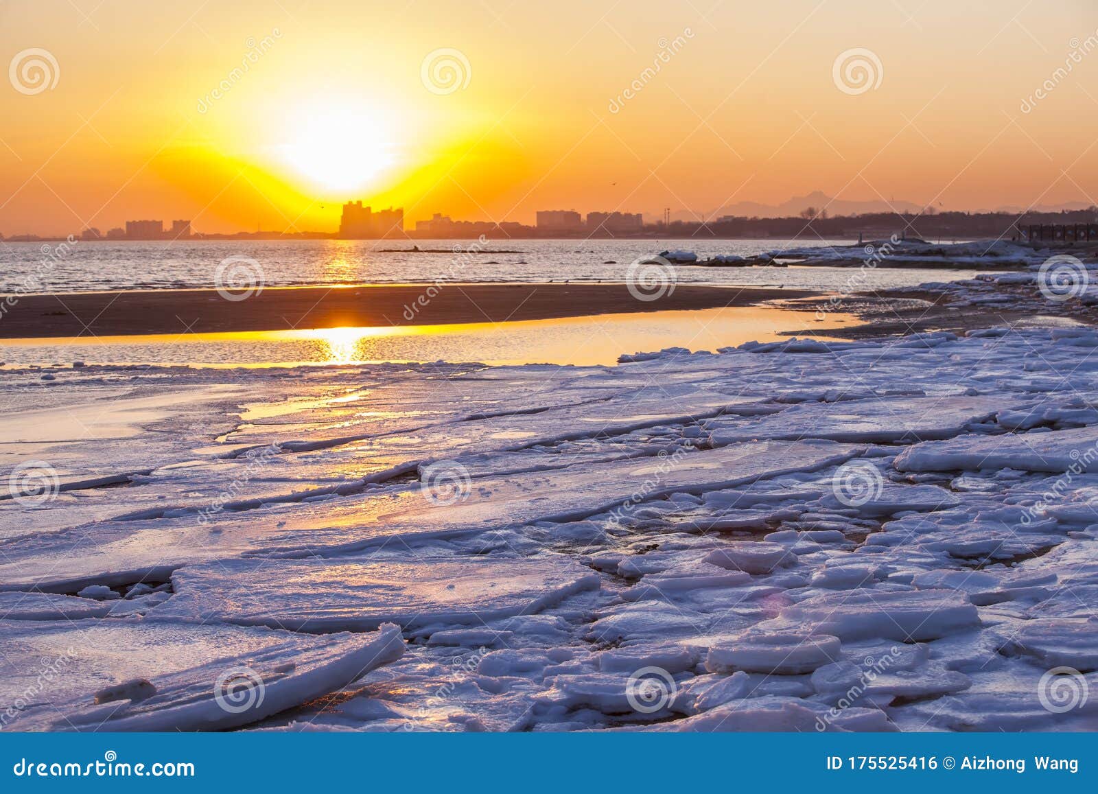 Sunset at the Seaside in Winter Stock Photo - Image of ocean, outdoor ...