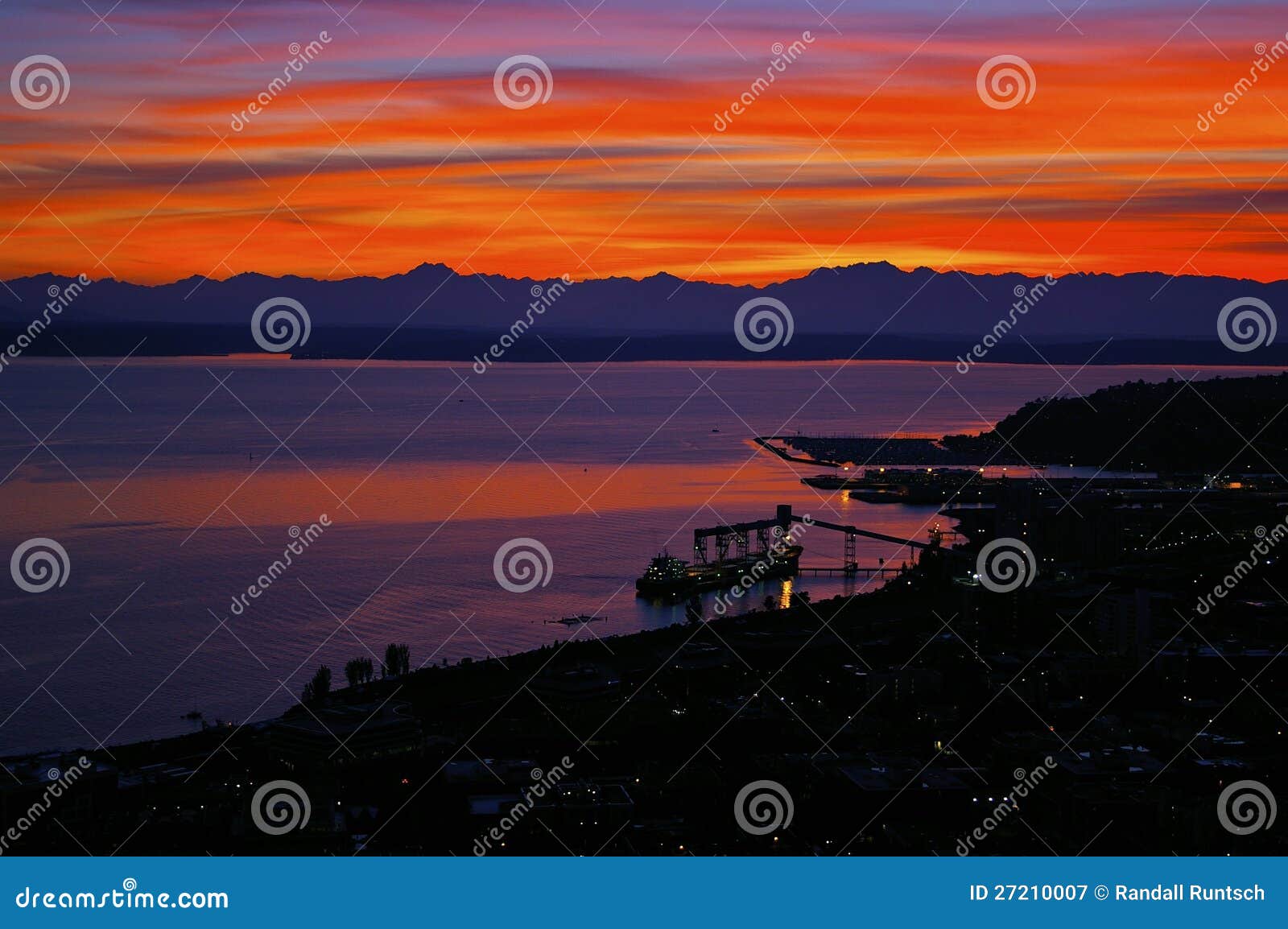 Sunset in Seattle stock image. Image of space, seattle - 27210007