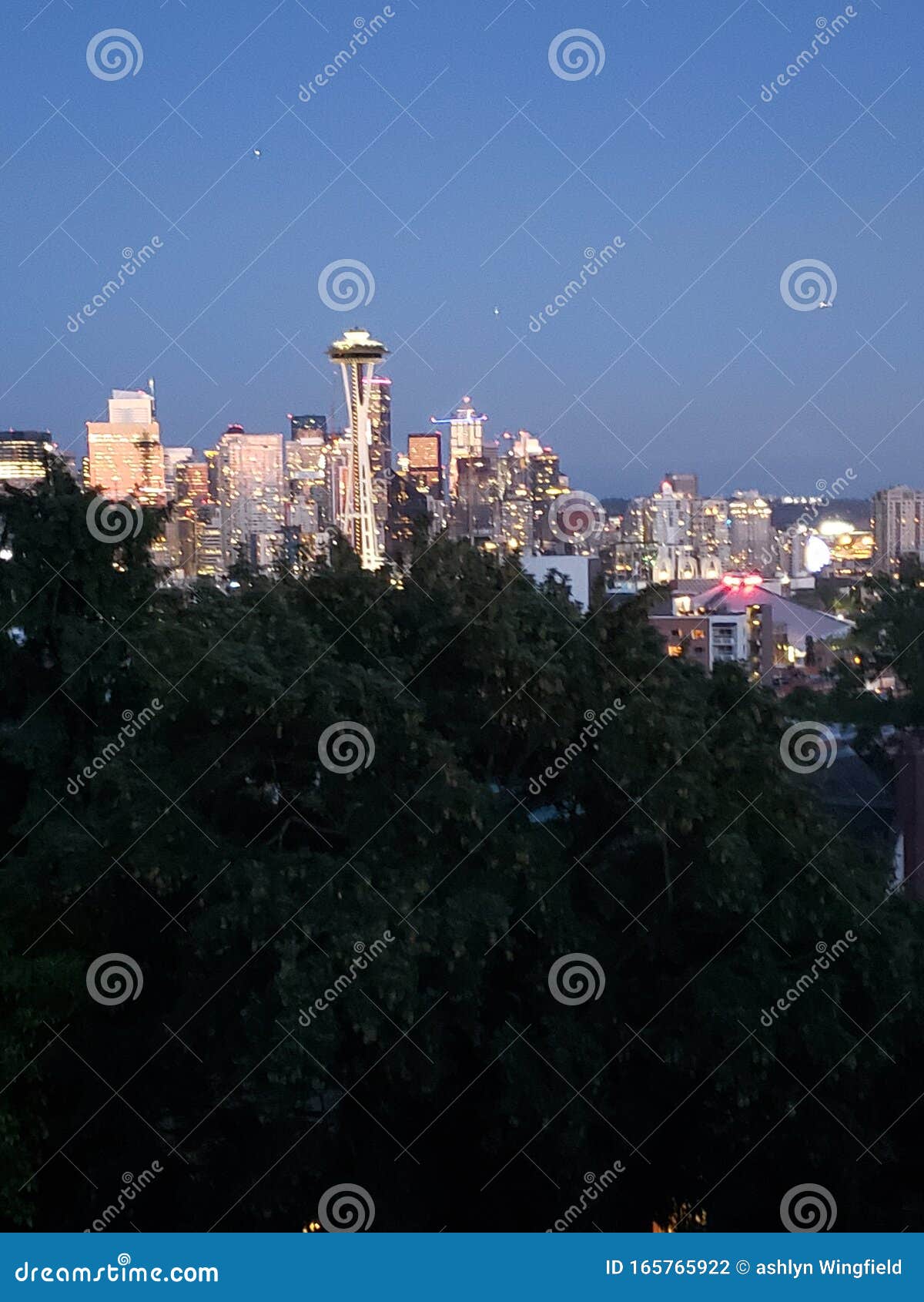 Seattle Skylines And Interstate Freeways Converge With Elliott Bay And ...