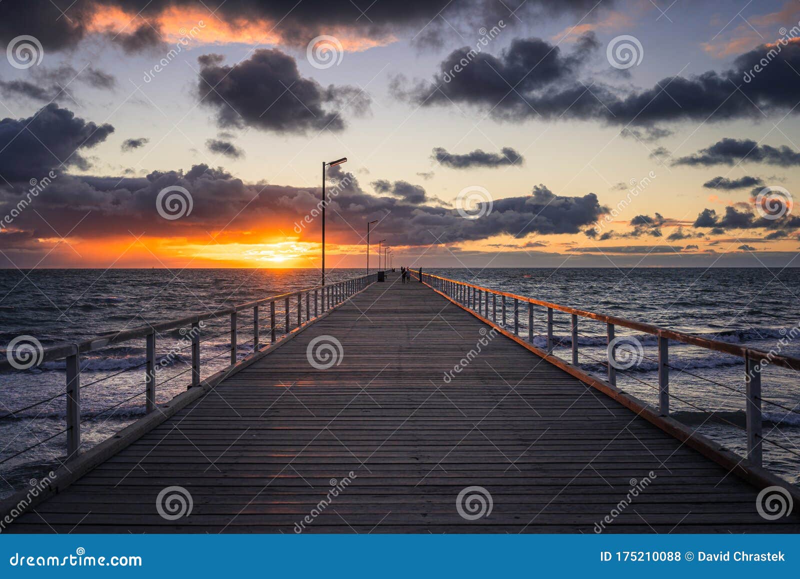 Sunset at Semaphore Jetty, Adelaide, Australia Stock Photo - Image of ...