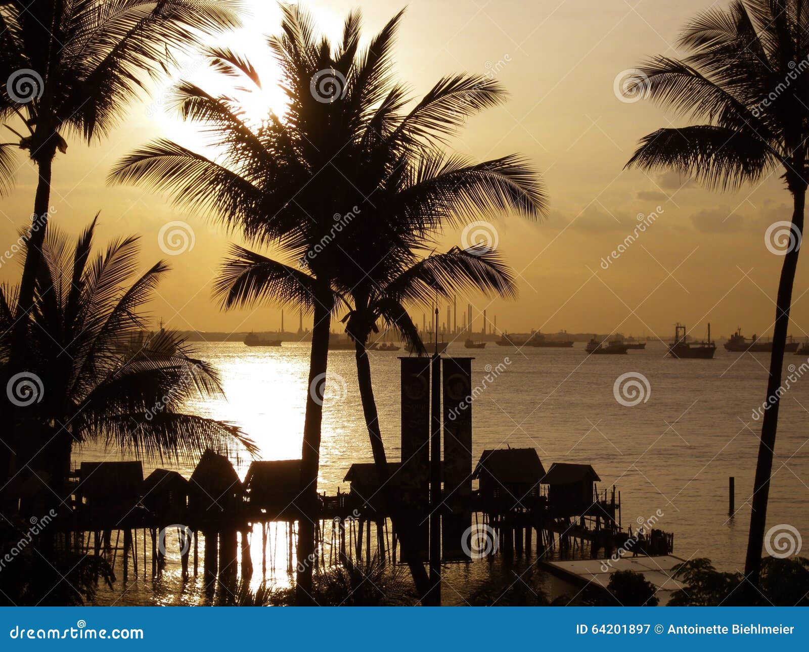 Sunset at Sentosa stock image. Image of singapore, ocean - 64201897