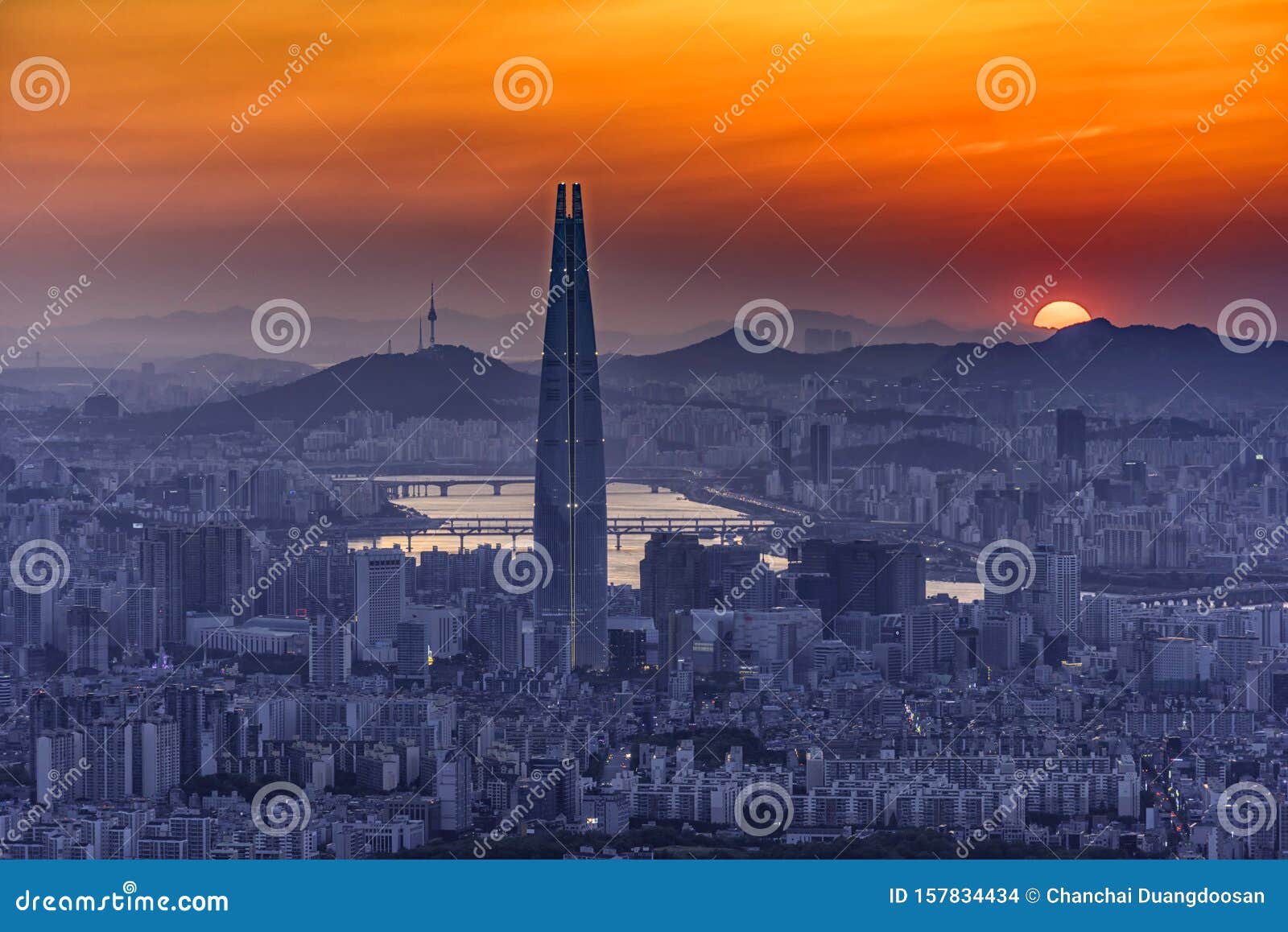 Sunset at Seoul,South Korea Stock Photo - Image of asian, destination ...