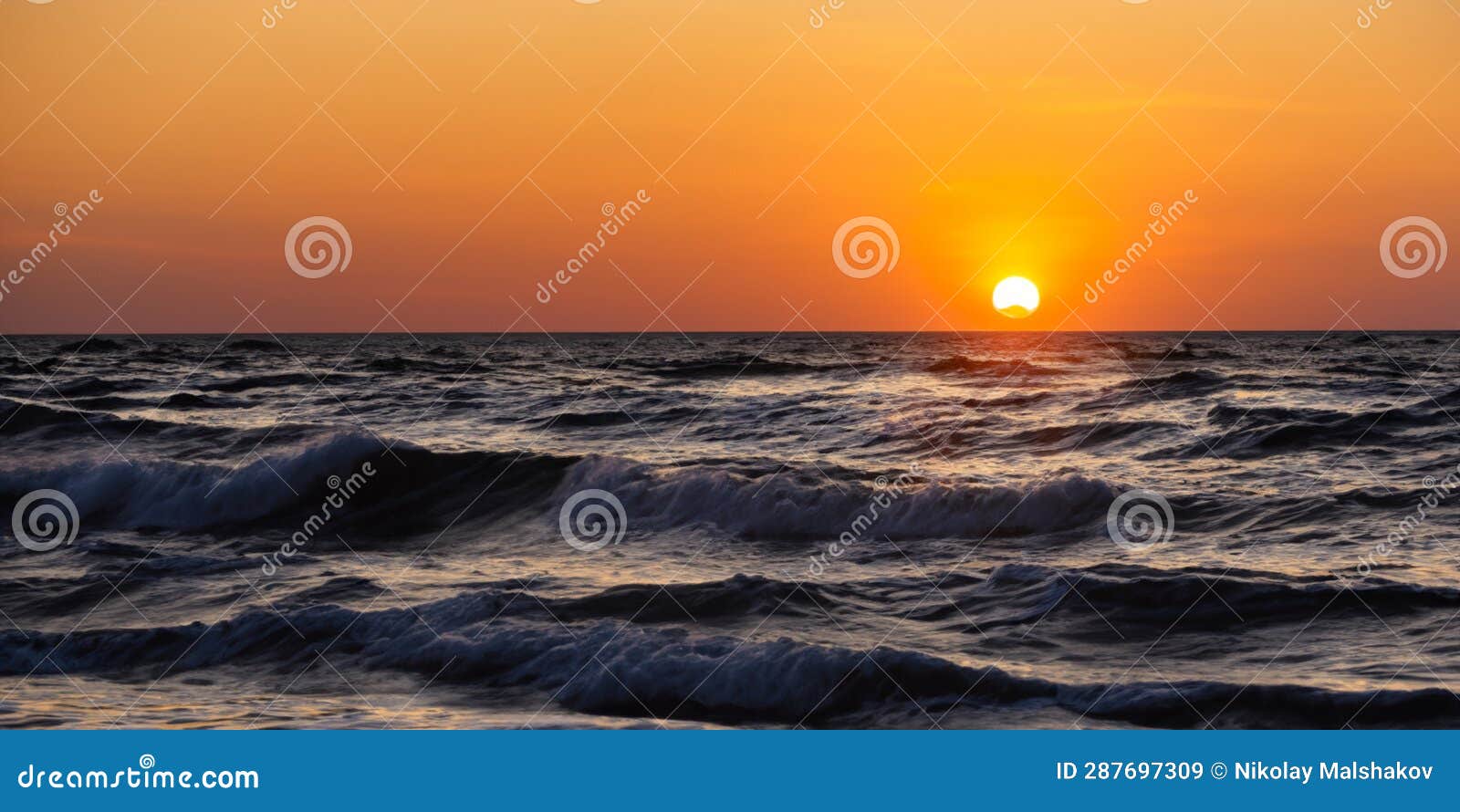 Sunset Serenade, Waves Dance As Sun Takes Its Bow. Stock Image - Image ...