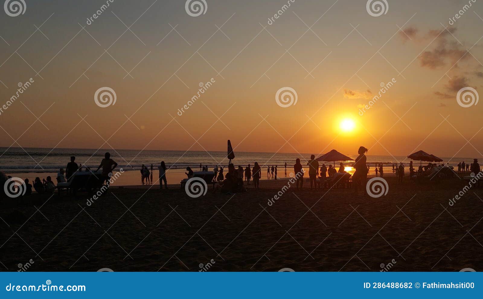 Sunset Serenity: a Captivating Glimpse of the Beachscape Stock Photo ...