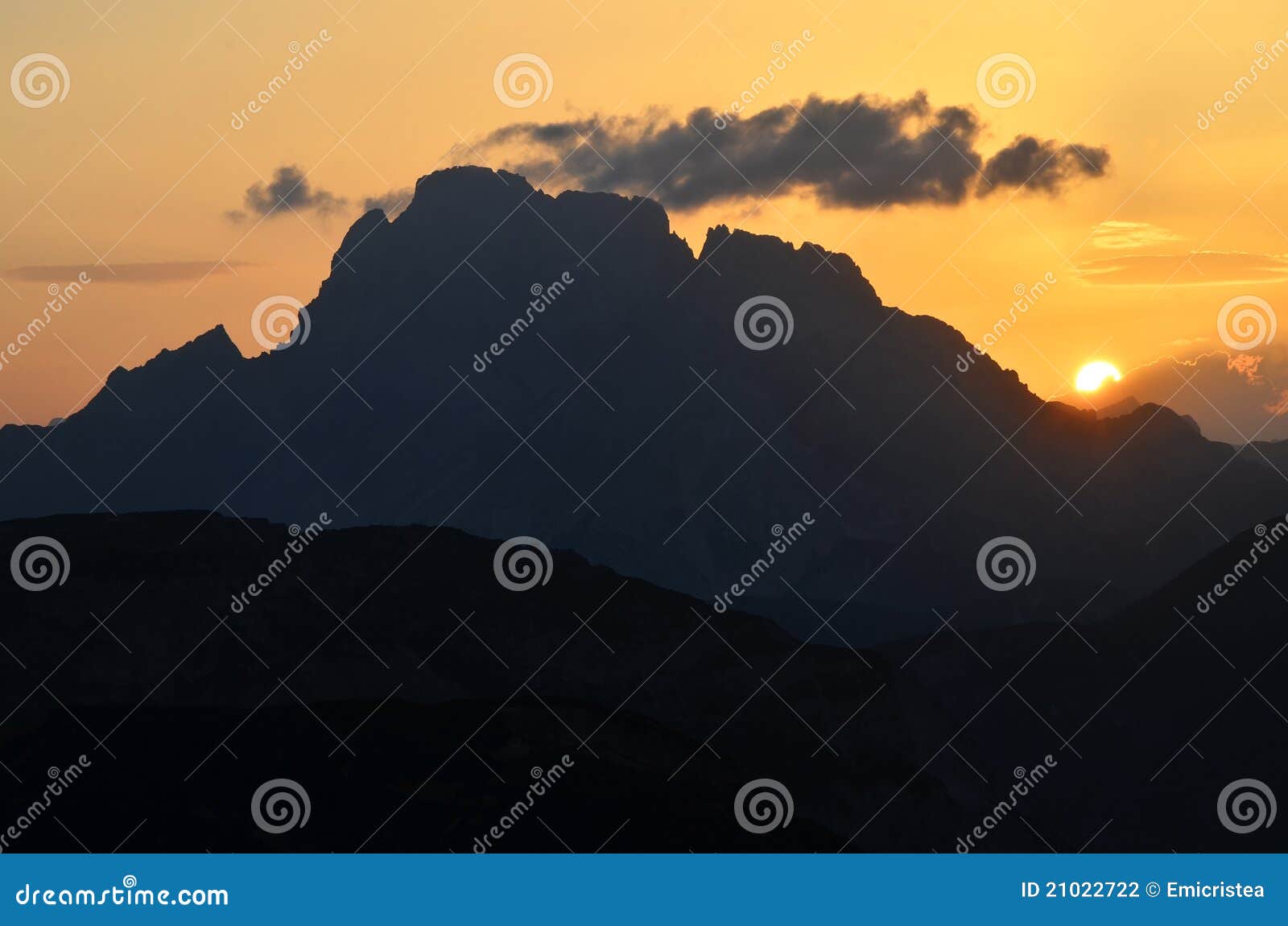 Sunset in Sesto Dolomites Mountains, Italy Stock Photo - Image of ...
